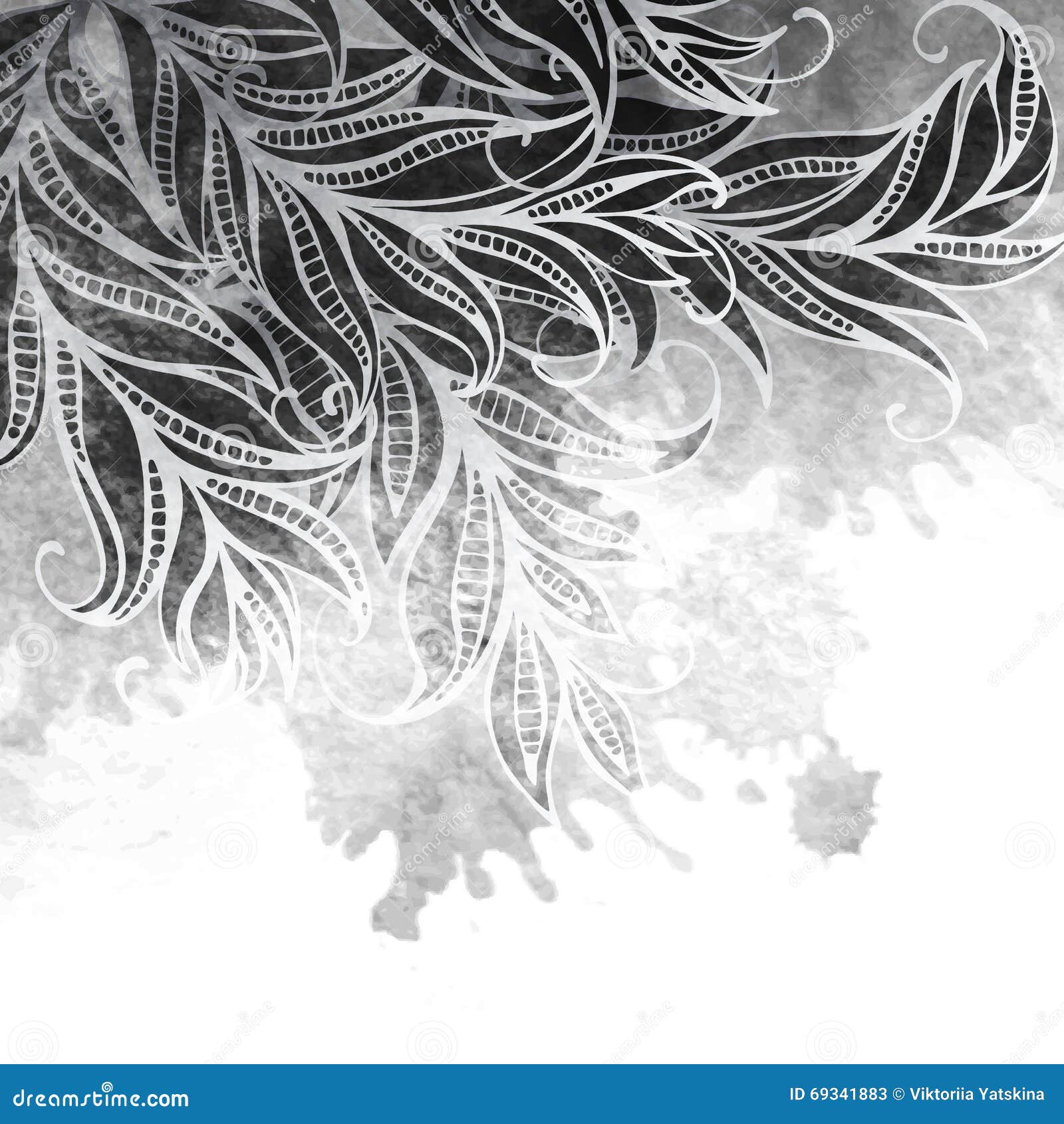 Grayscale Watercolor Painting Design. Vector Illustration Stock Vector ...