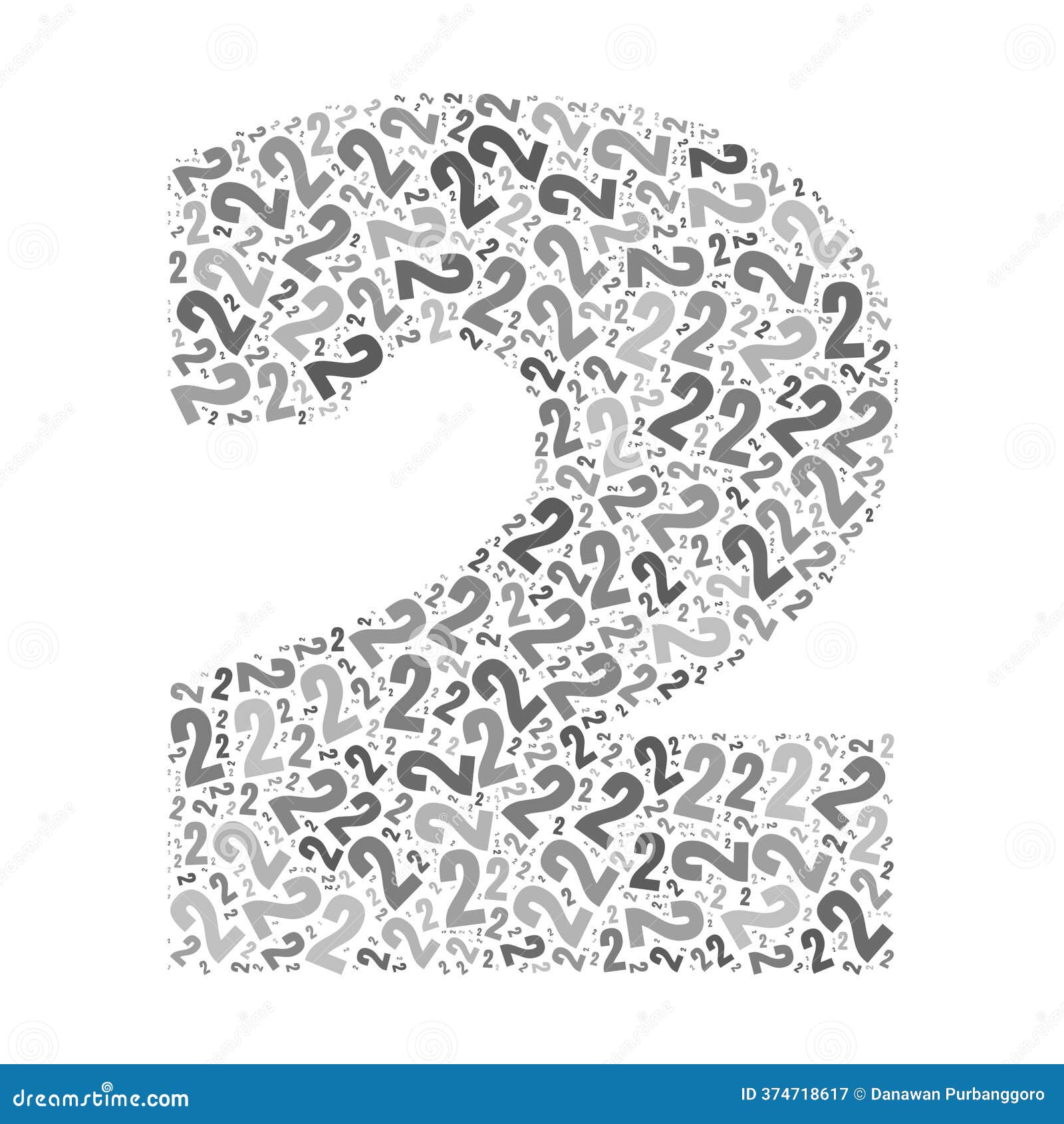 Grayscale Word Cloud Forming The Number 11, With Repeated Text In ...