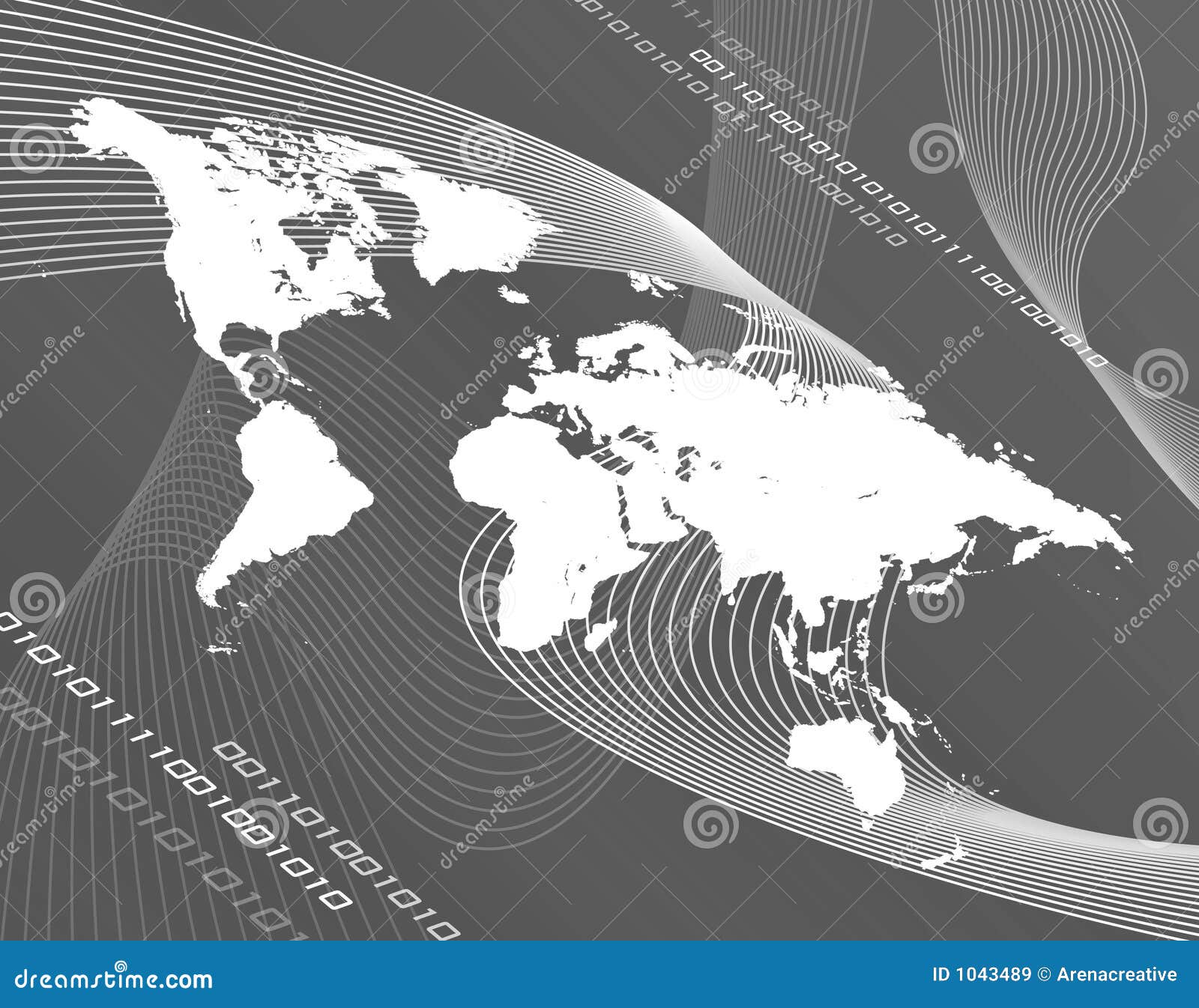 Grayscale world map stock illustration. Illustration of grey - 1043489