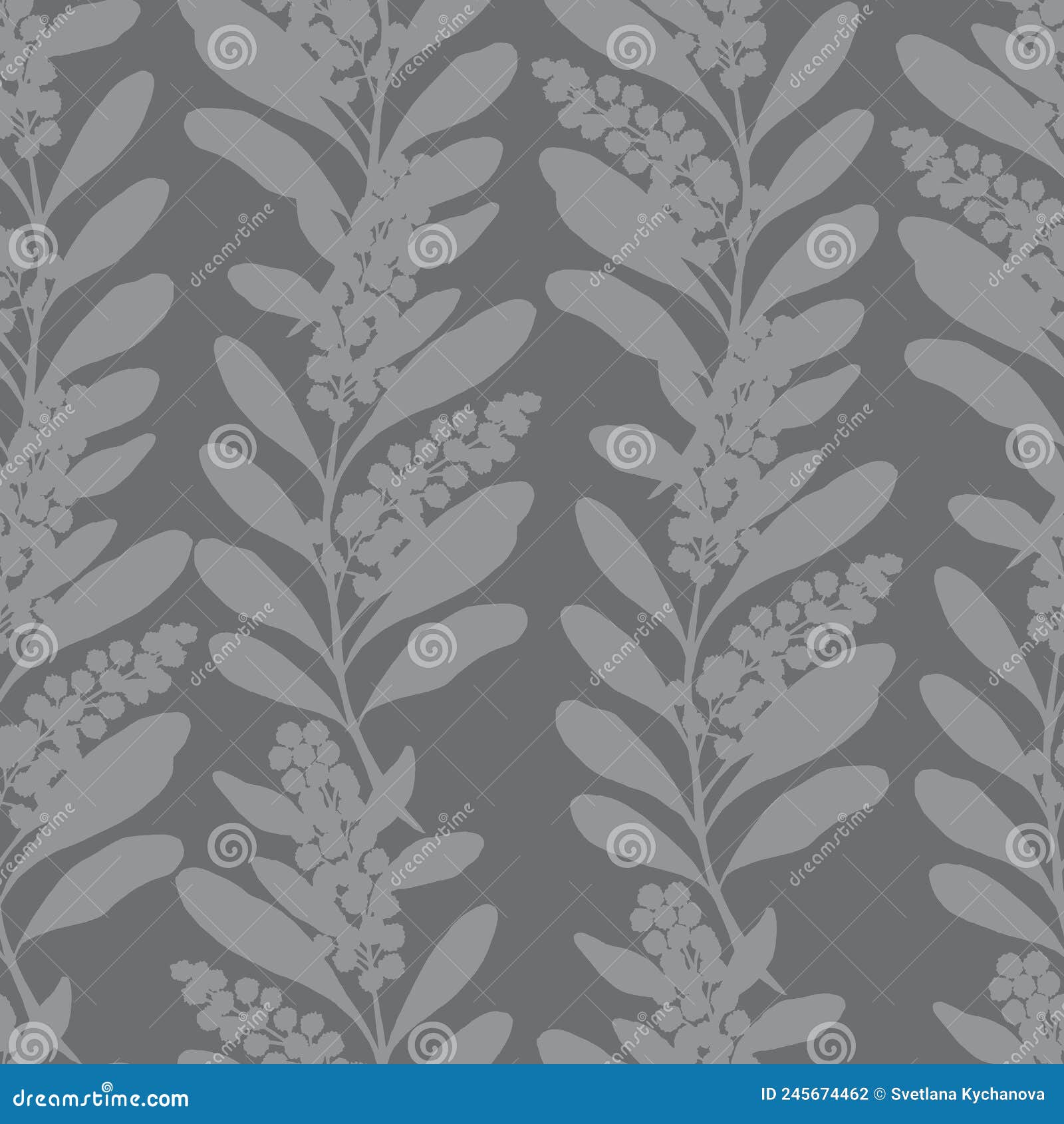 Grayscalen Pattern with Branches Silhouettes Stock Vector ...