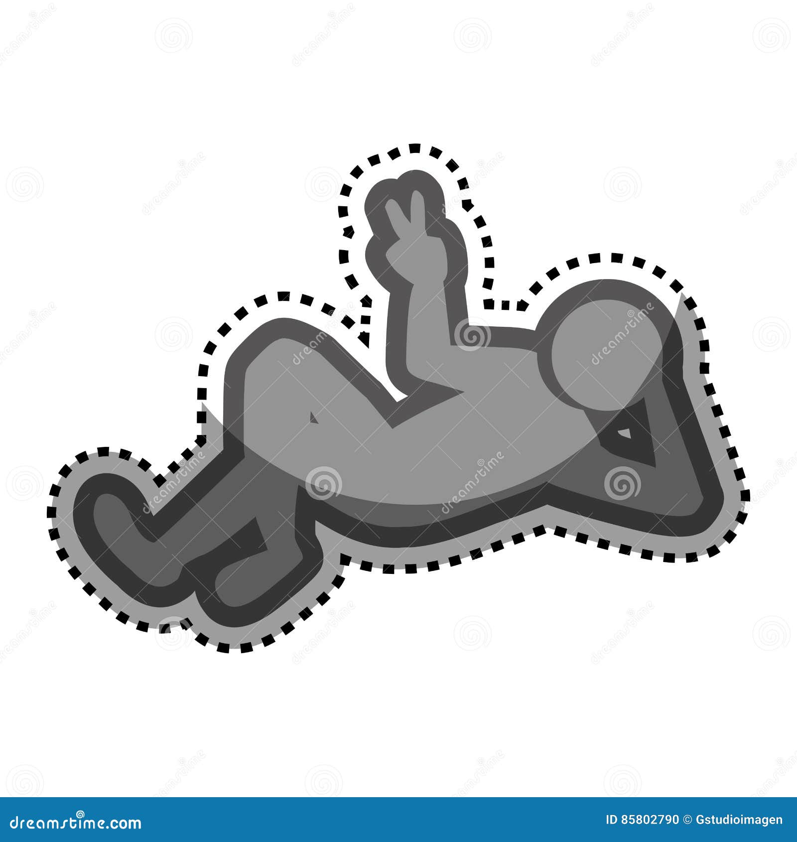 Grayscalesticker Met De Rust Van De Pictogrammens Vector Illustratie ...