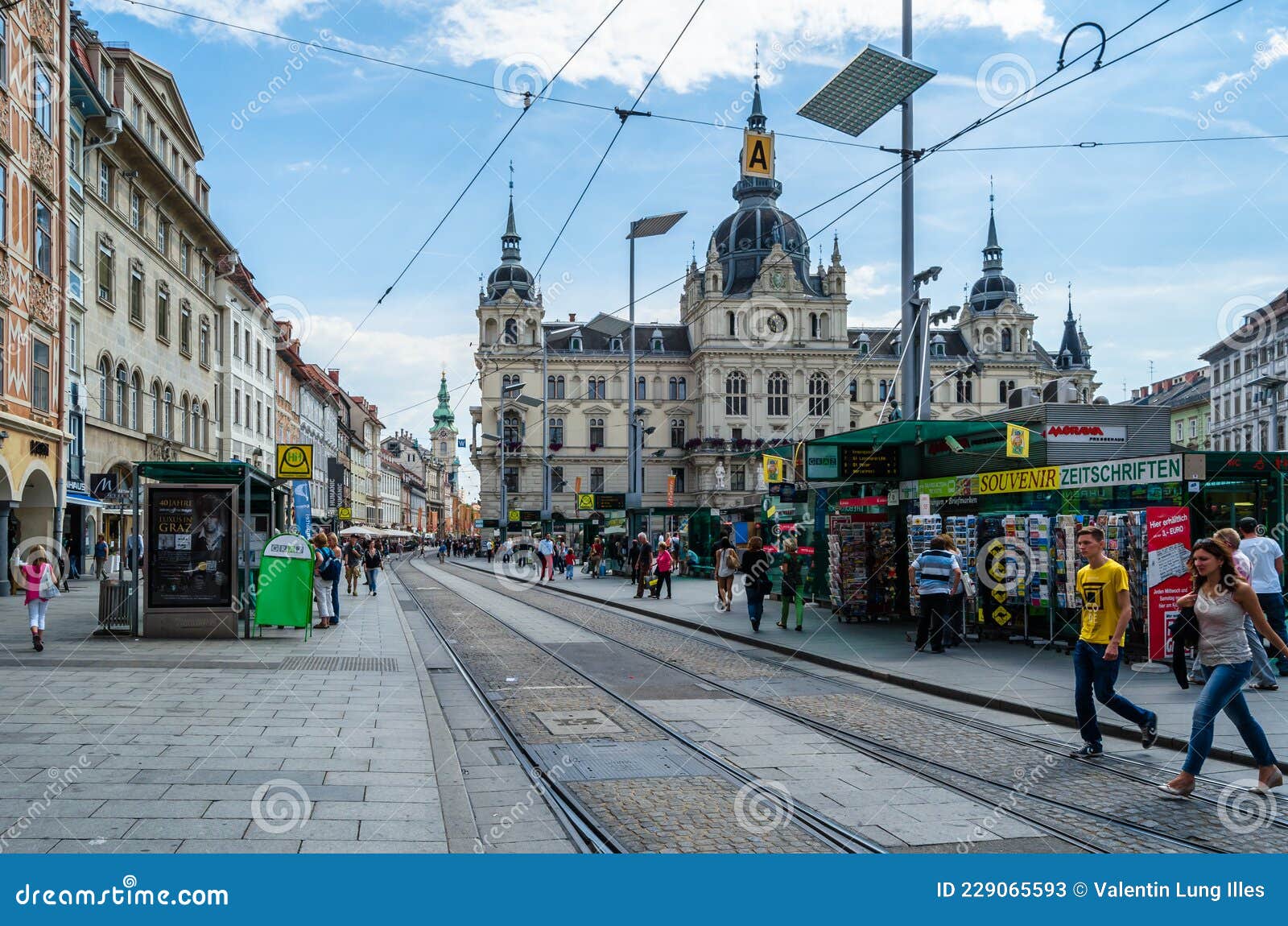 Urban Scene, View of Streets and Typical Architecture in Graz, Austria ...