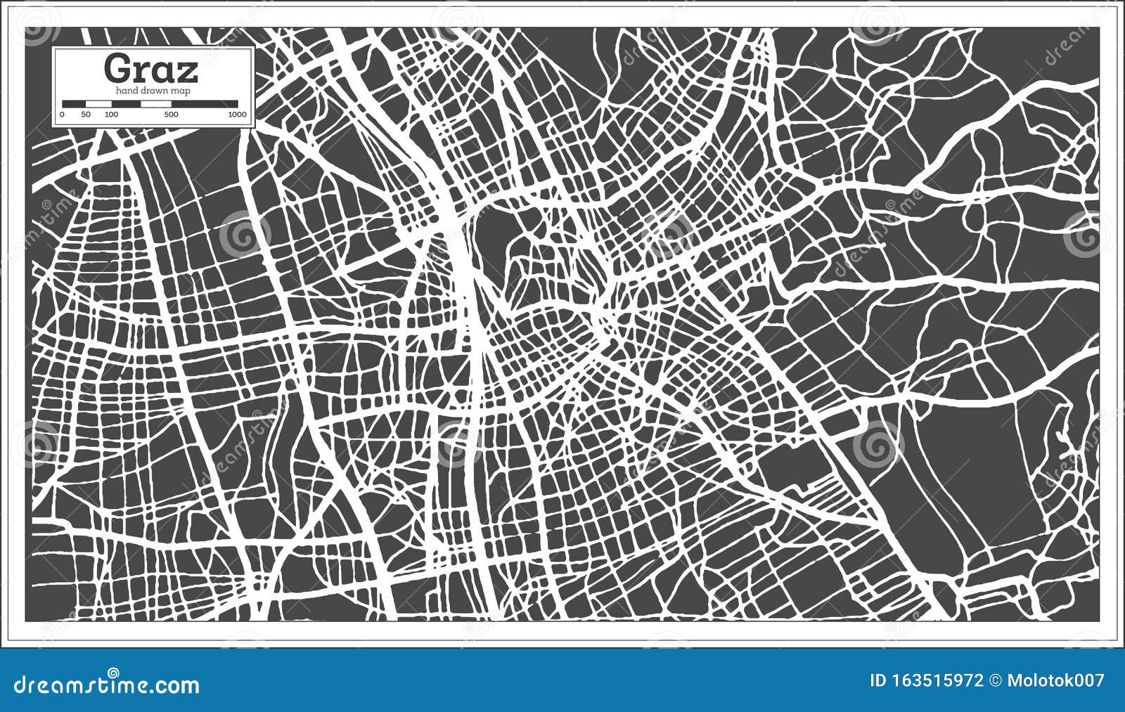 Graz Austria City Map In Retro Style In Golden Color. Outline Map ...