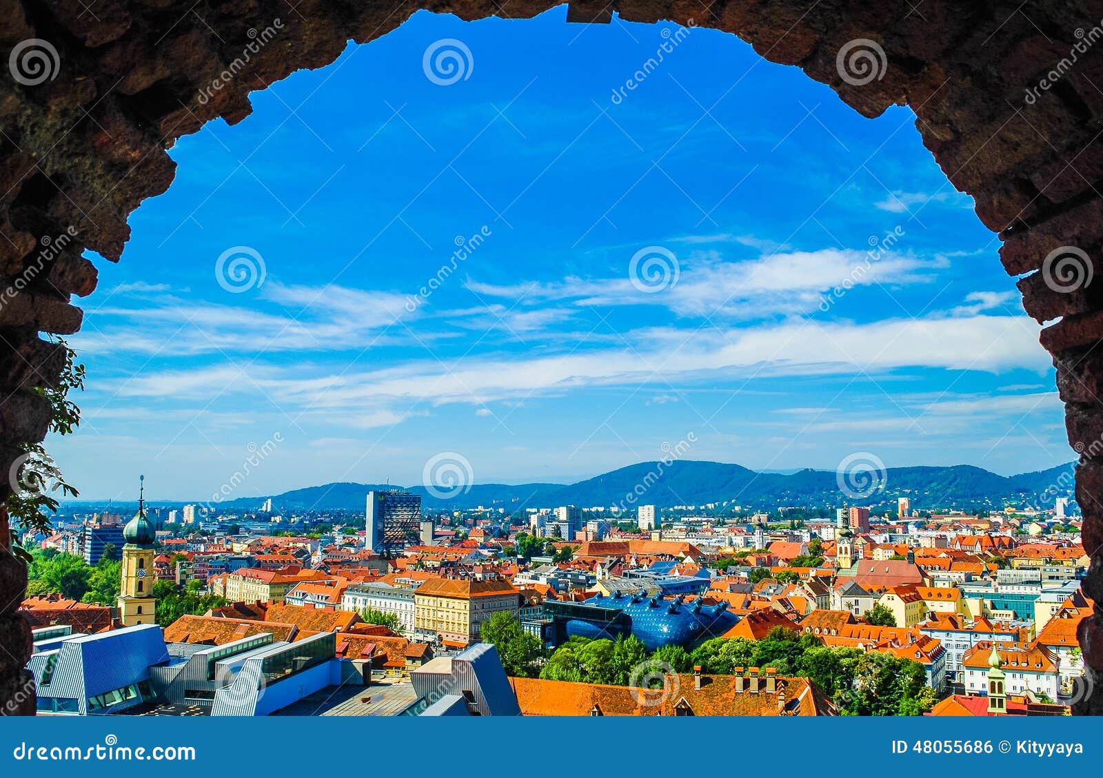 Graz city stock photo. Image of view, graz, cityscape - 48055686