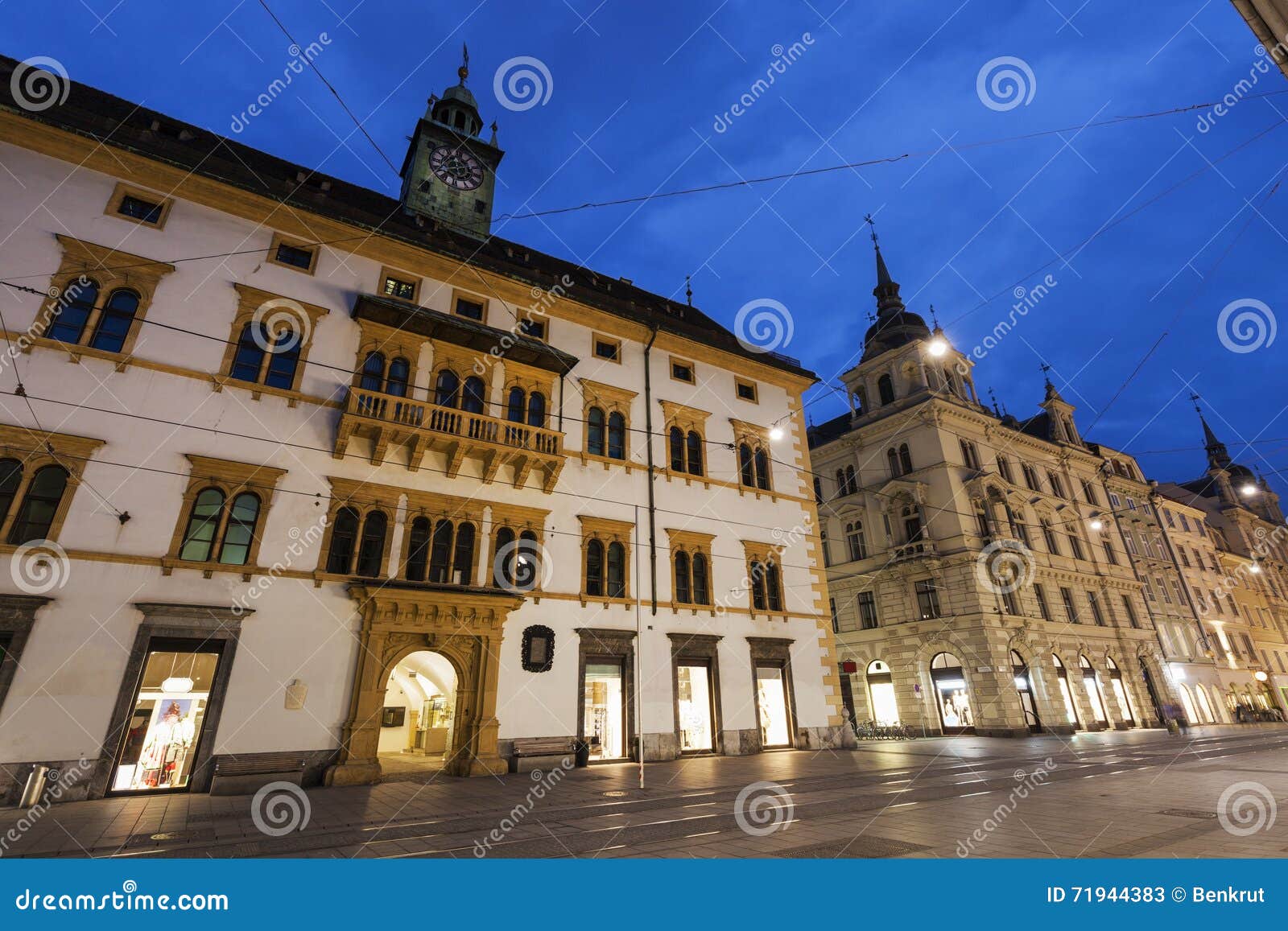 Graz Landhaus stock image. Image of graz, night, landhaus - 71944383