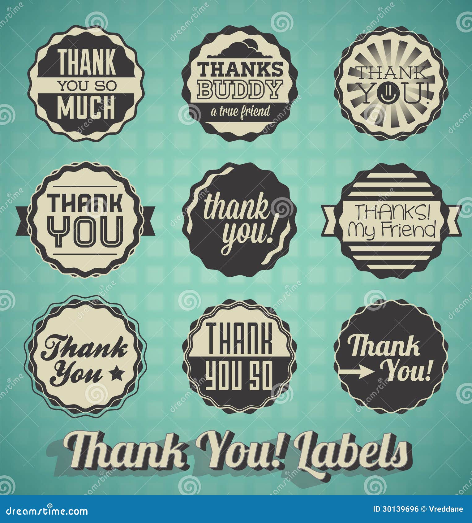 Grazie etichette ed icona illustrazione vettoriale. Illustrazione di ...