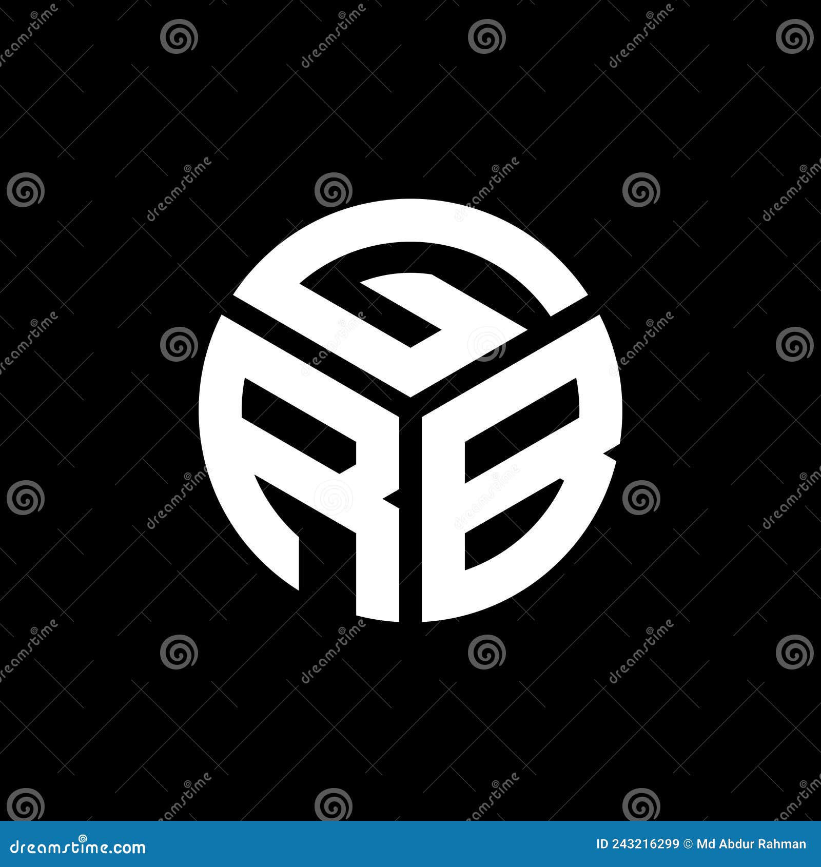GRB Letter Logo Design On Black Background. GRB Creative Initials ...