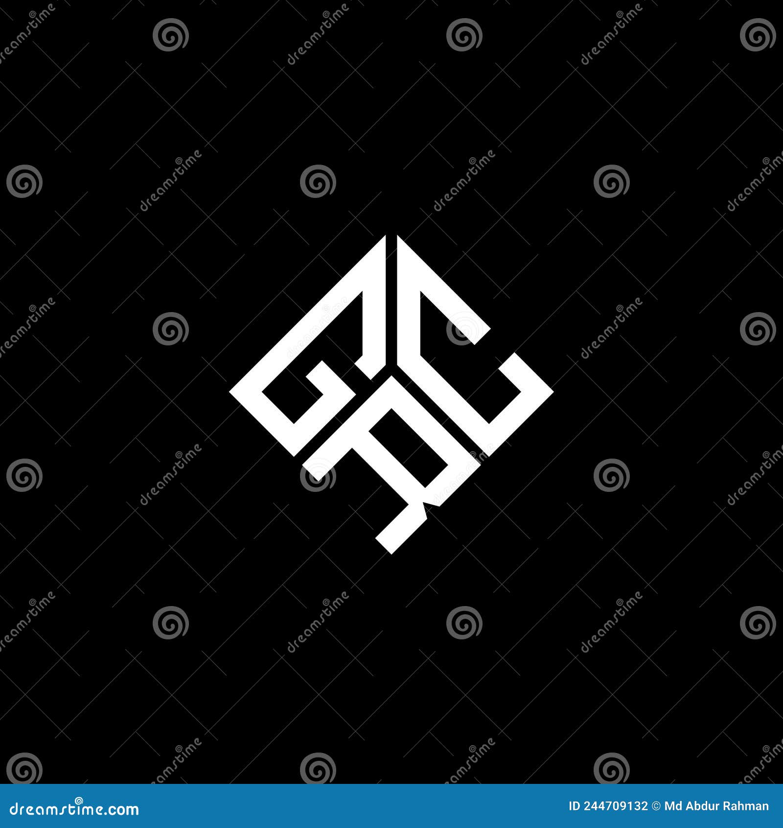 GRC Letter Logo Design on Black Background. GRC Creative Initials ...
