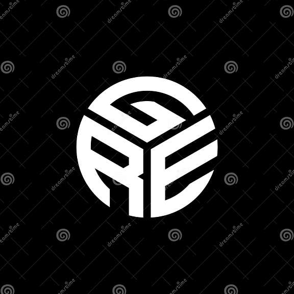 GRE Letter Logo Design on Black Background. GRE Creative Initials ...