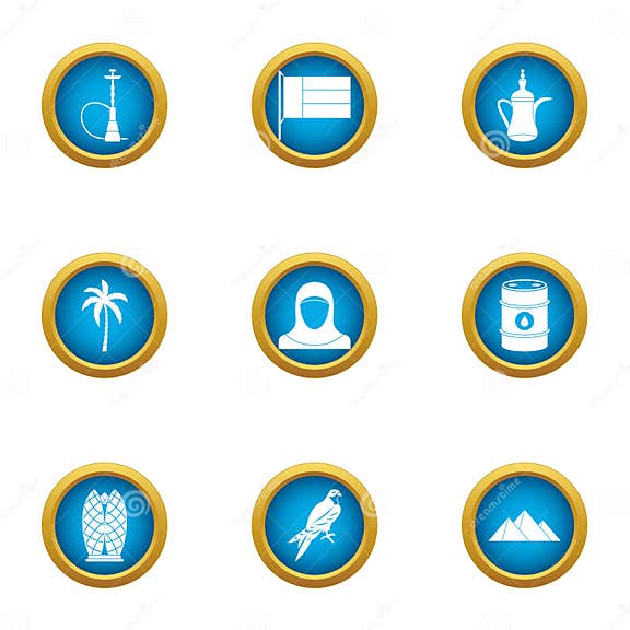 Grease Icons Set, Flat Style Stock Vector - Illustration of adventure ...