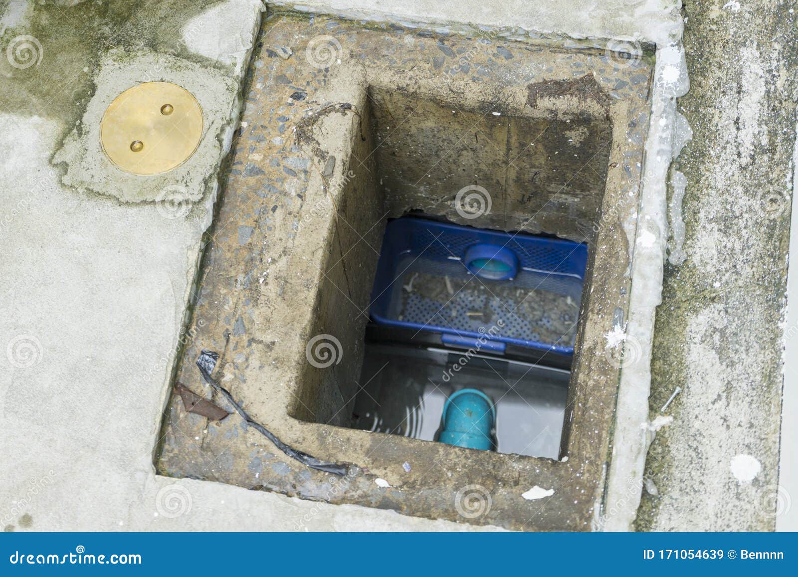 Grease trap pluming device stock image. Image of damage - 171054639