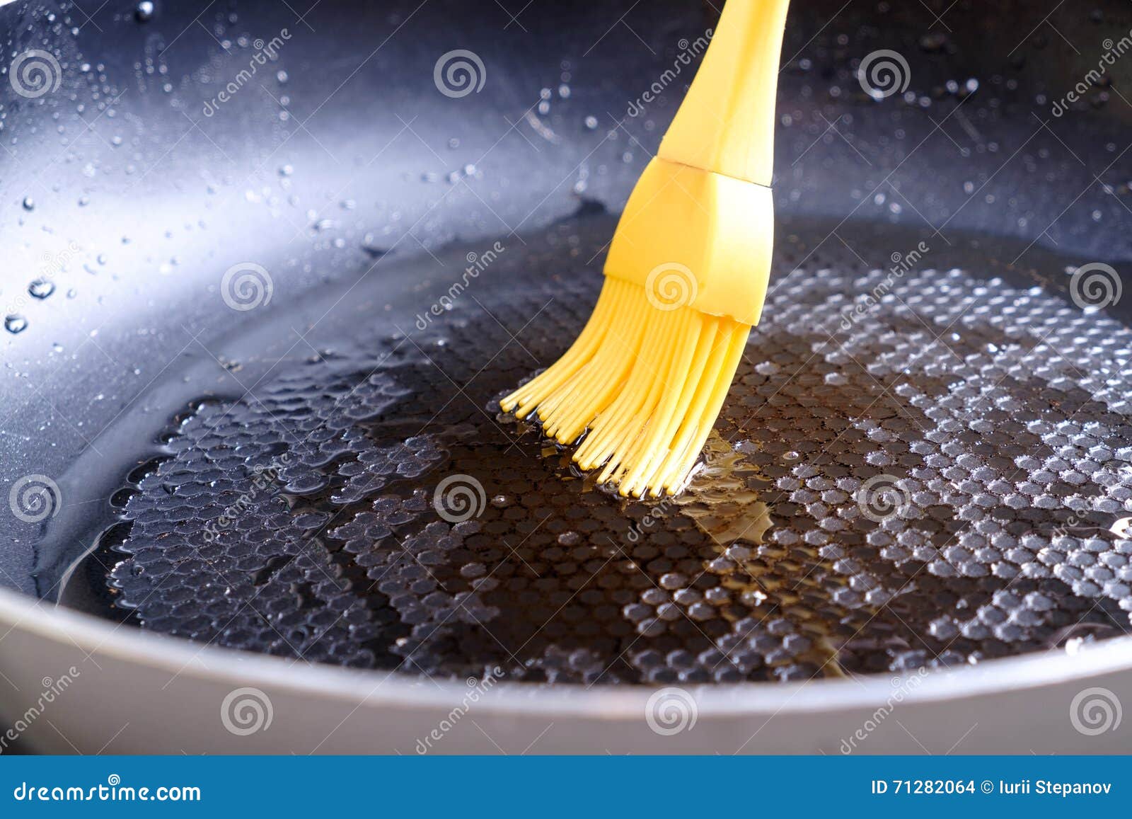 Greasing Pan by Silicone Brush Stock Photo - Image of preparation ...