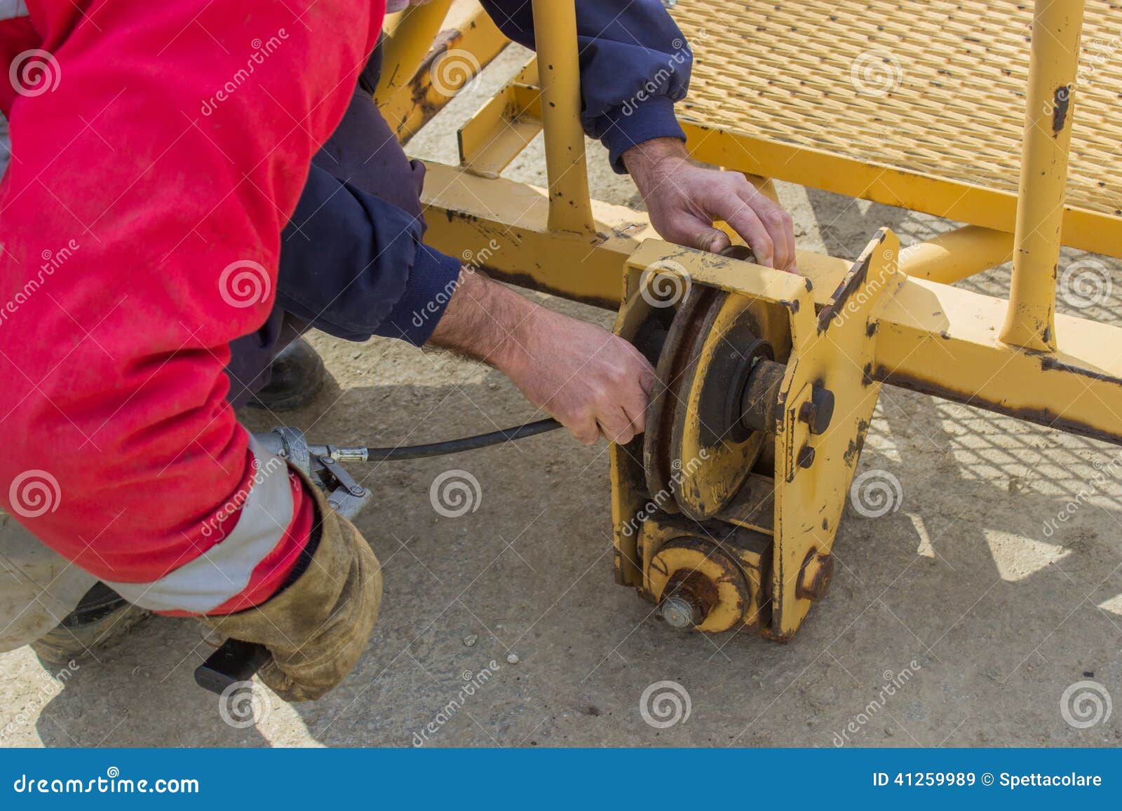 Greasing Parts of the Crane Stock Image - Image of antique, equipment ...
