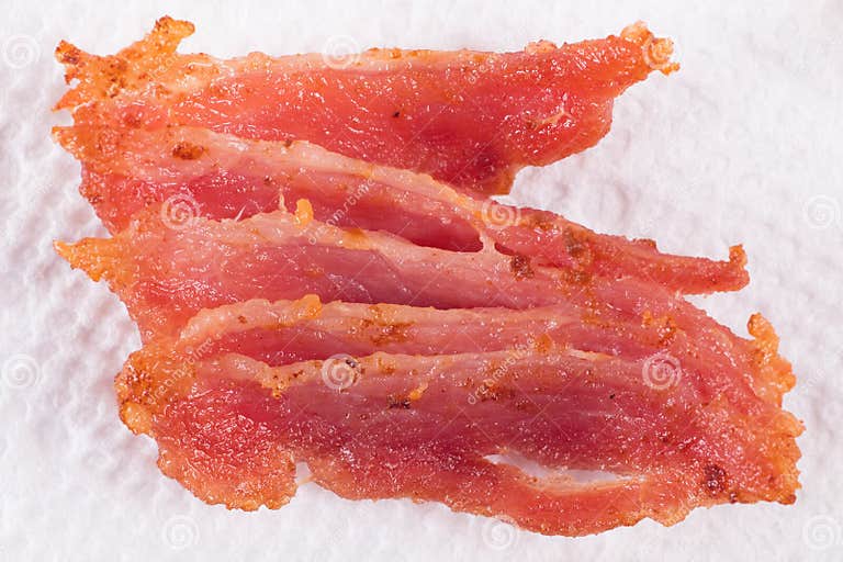 Greasy Cooked Unhealthy Lean Bacon Stock Image - Image of breakfast ...