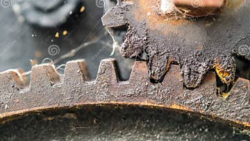 Greasy gear cogs stock photo. Image of science, machine - 32973460
