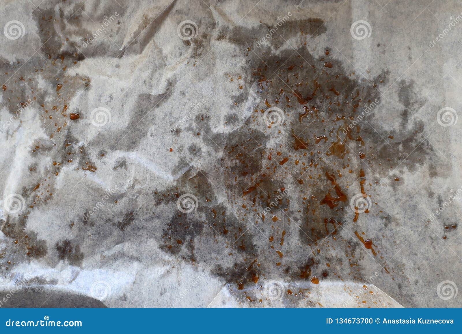 Greasy paper after eating stock photo. Image of leftovers - 134673700