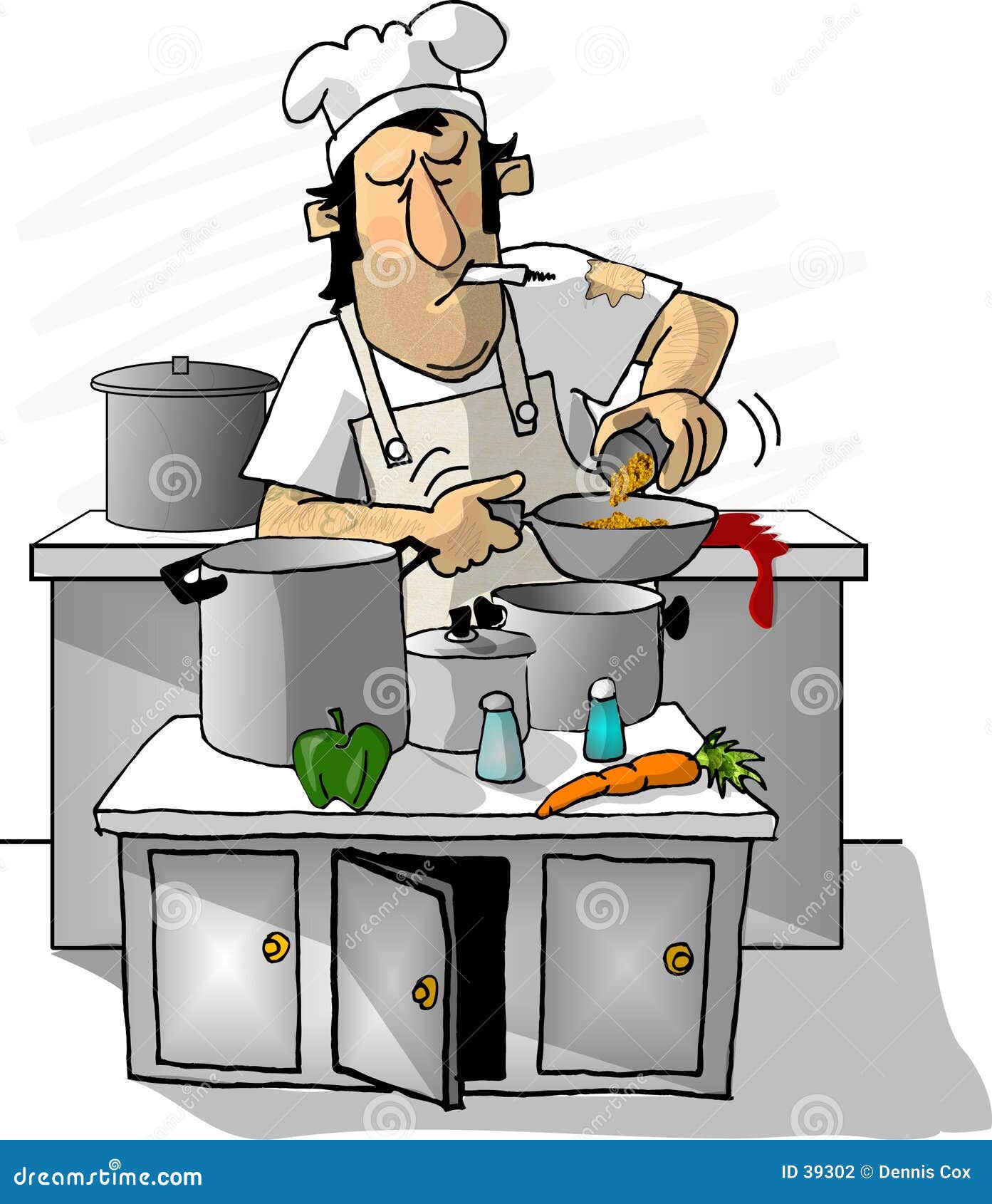 Greasy Spoon Cook stock illustration. Illustration of apron - 39302