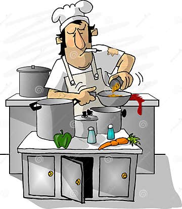 Greasy Spoon Cook stock illustration. Illustration of apron - 39302