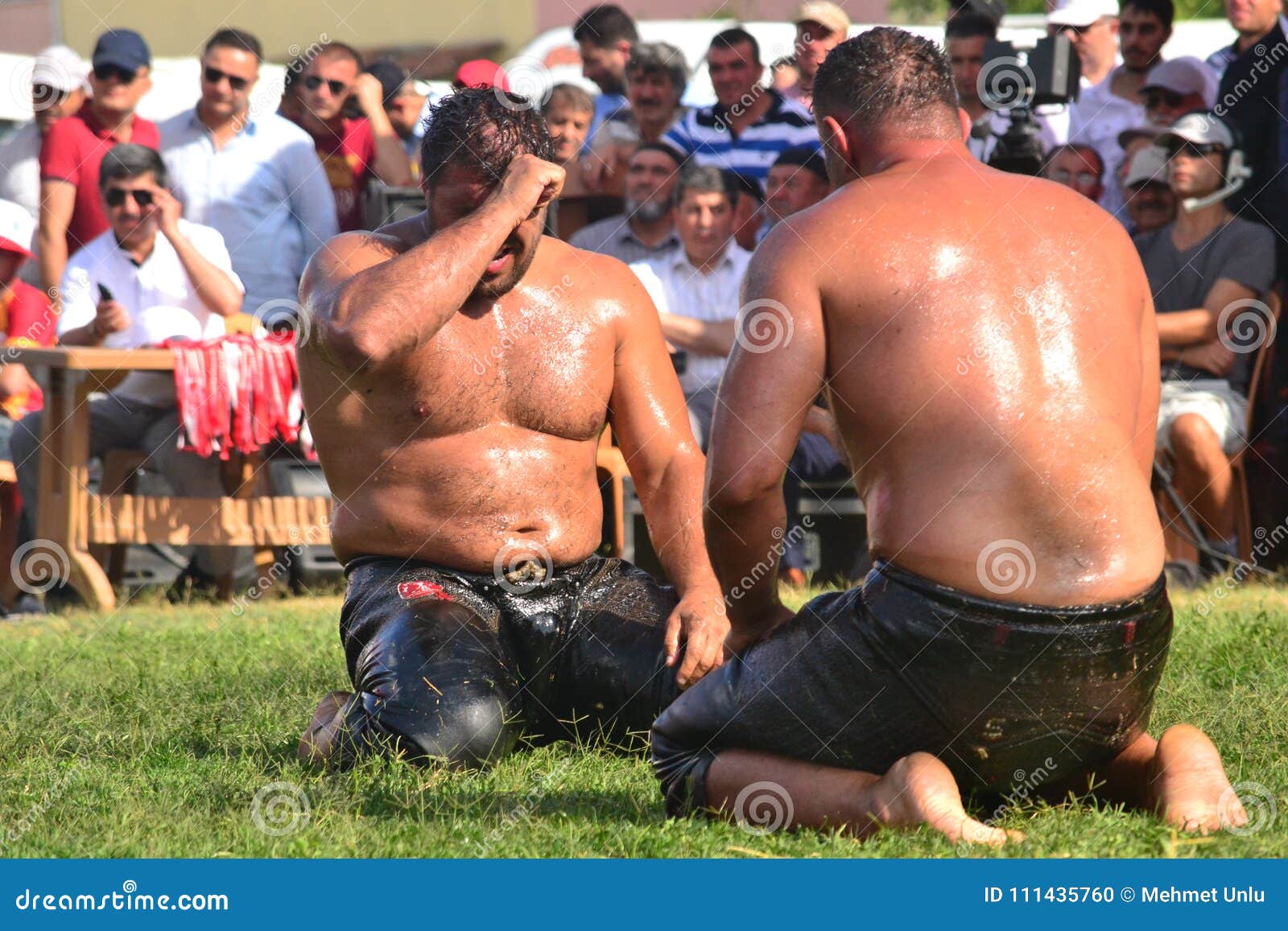 Wrestlers Has Olive Oil Applied To Their Bodies At The Kirkpinar ...