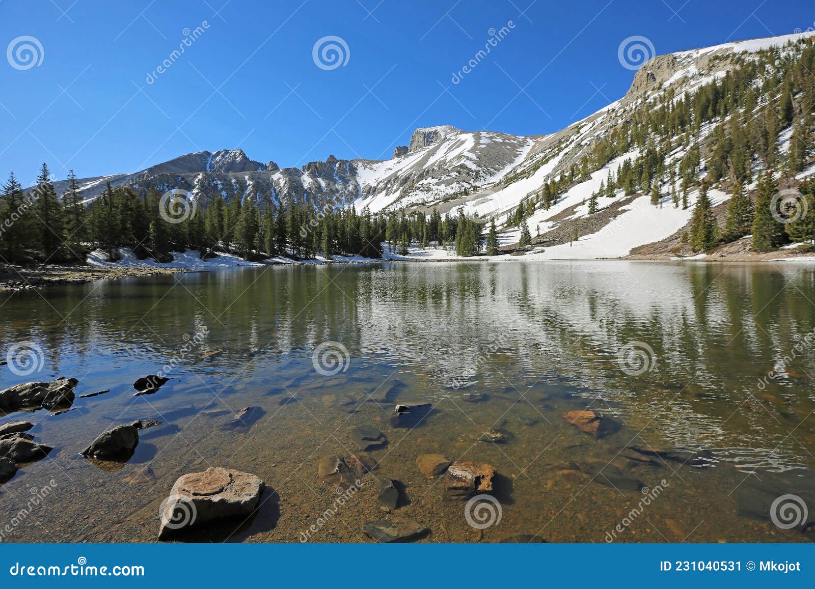 Panorama with Stella Lake stock image. Image of mirror - 231040531