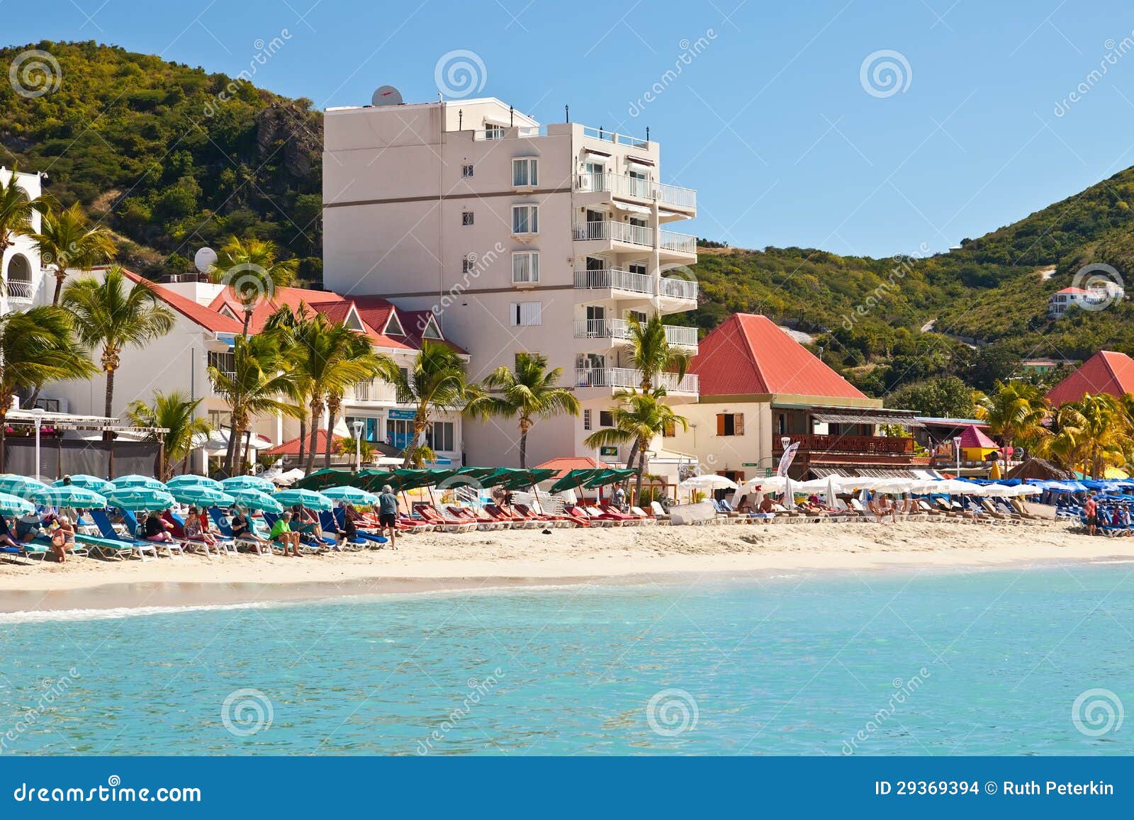 Great Bay Beach, St. Maarten Editorial Stock Image - Image of cruise ...