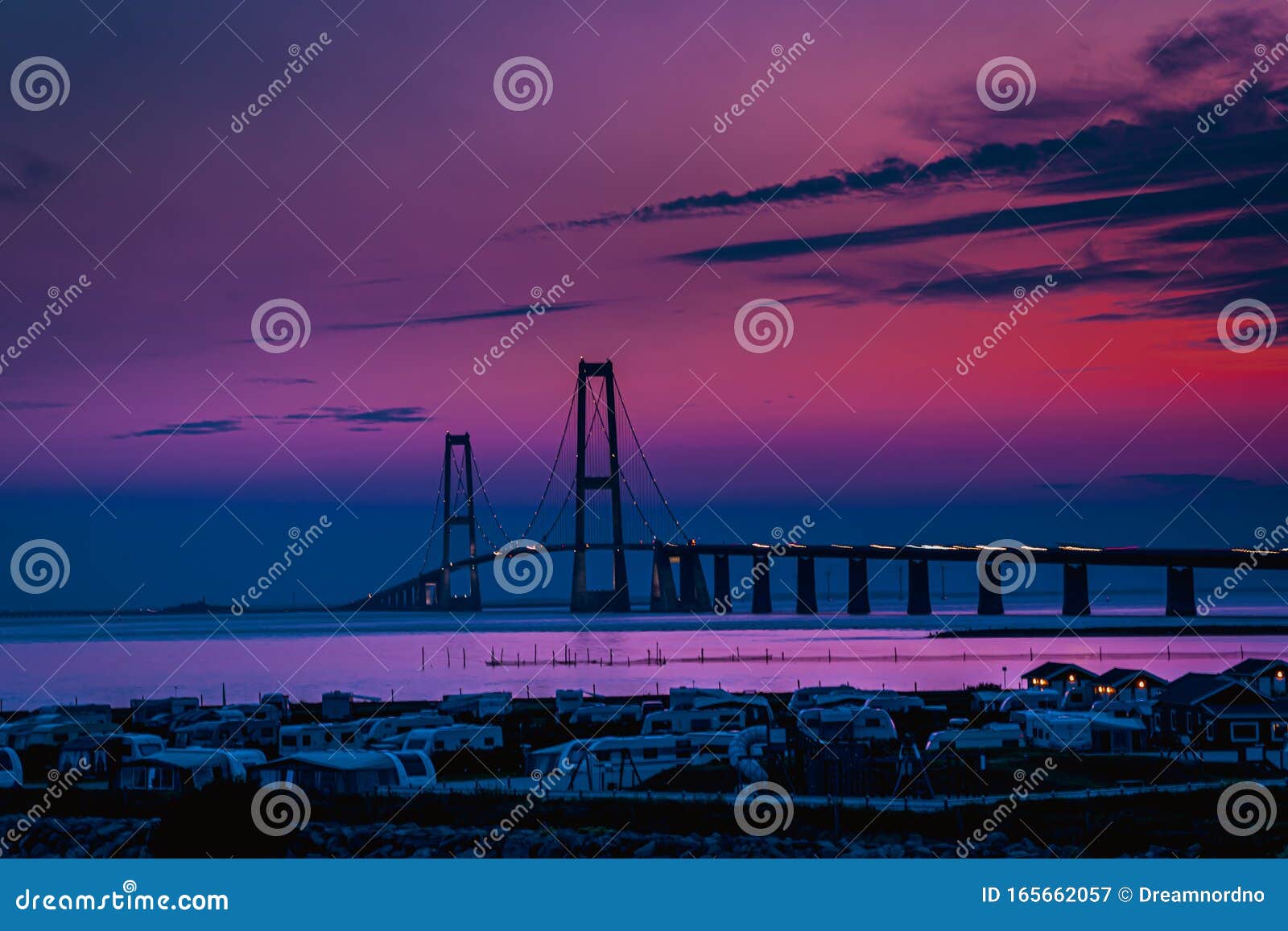 Great Belt, Baltic Sea, Big Bridge in Denmark Stock Image - Image of ...