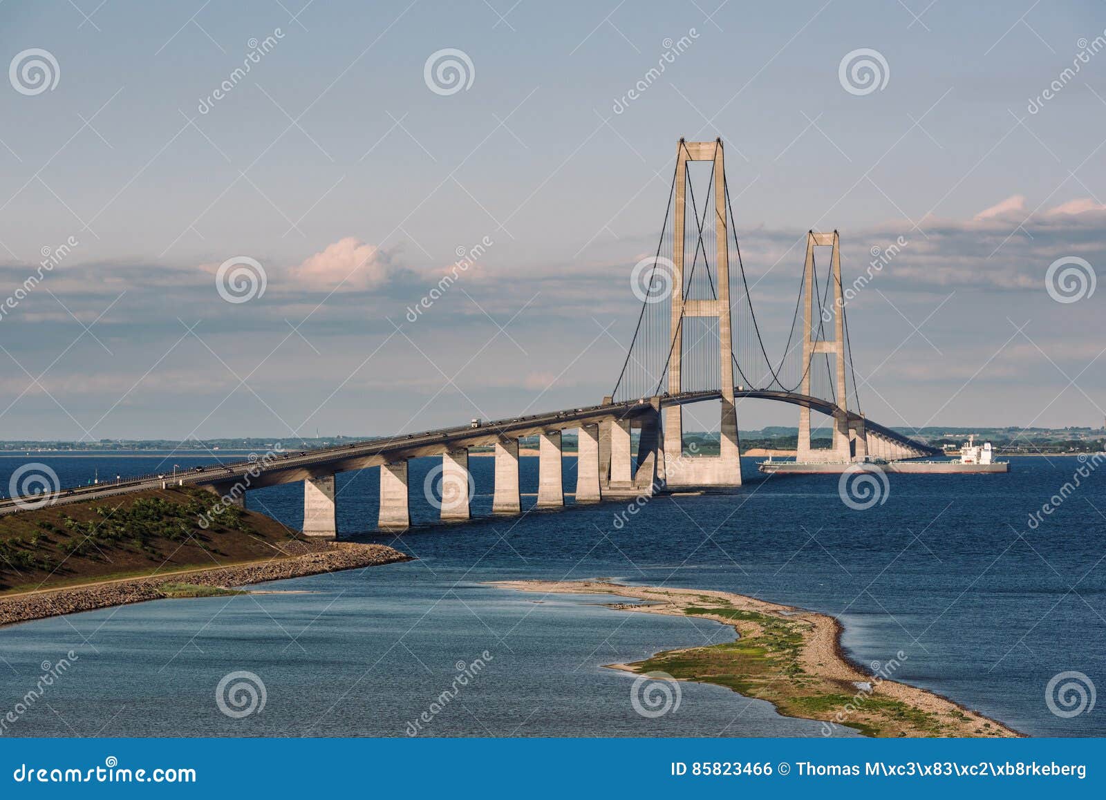 Great Belt Bridge in Denmark Stock Photo - Image of bridge, scandinavia ...