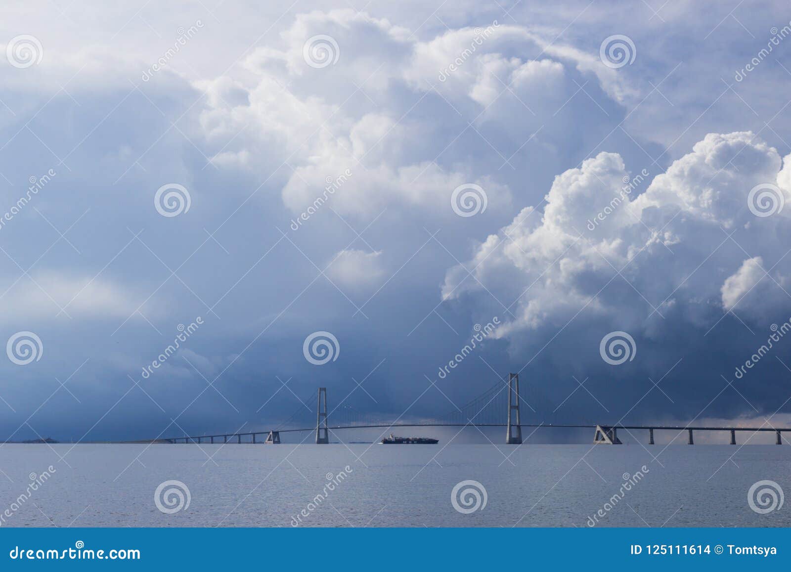 The Great Belt Bridge, Denmark Stock Photo - Image of road, great ...