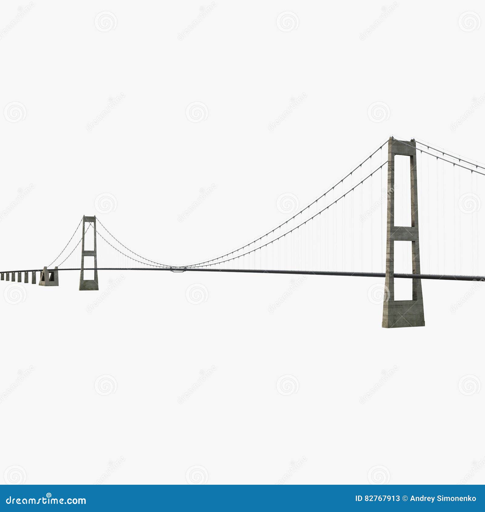 Great Belt Fixed Link Bridge on White. 3D Illustration Stock ...
