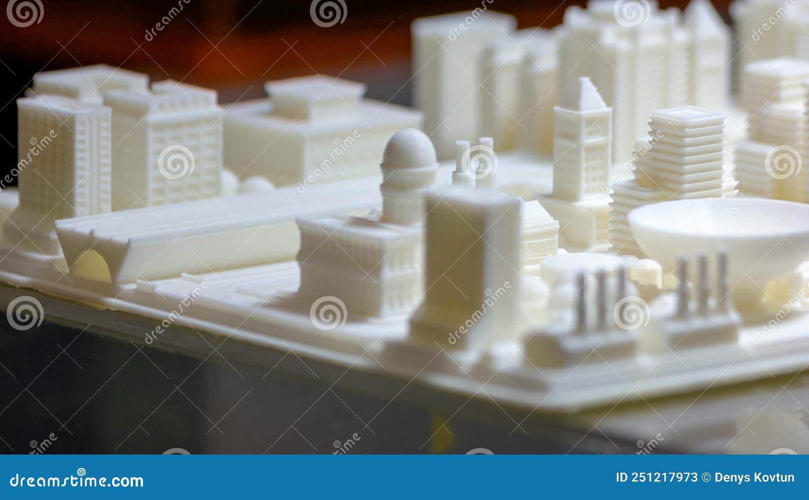 Great Big White 3d Printed City Model. Stock Image - Image of project ...