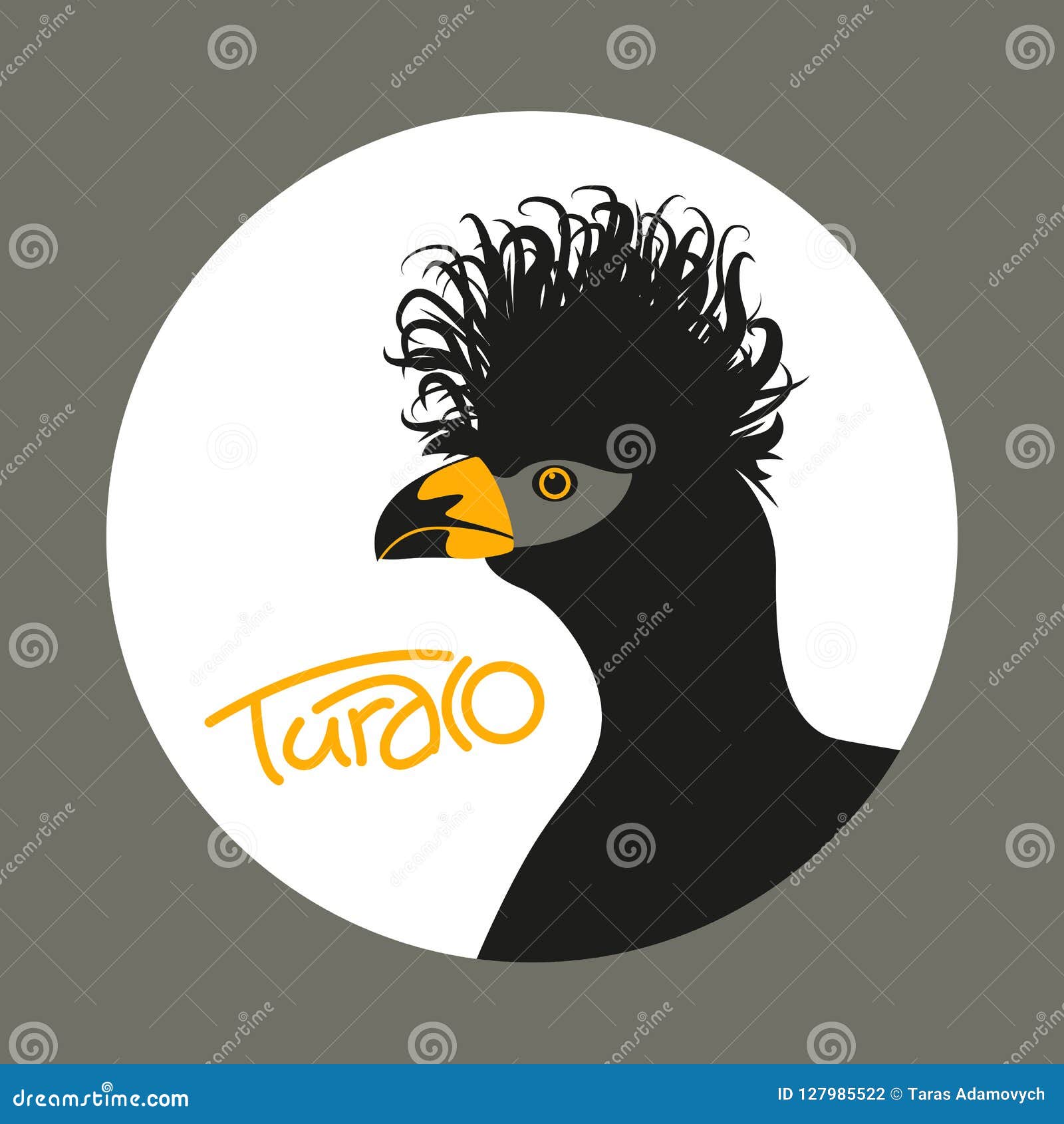 Great Blue Turaco Bird Vector Illustration Flat Stock Vector ...