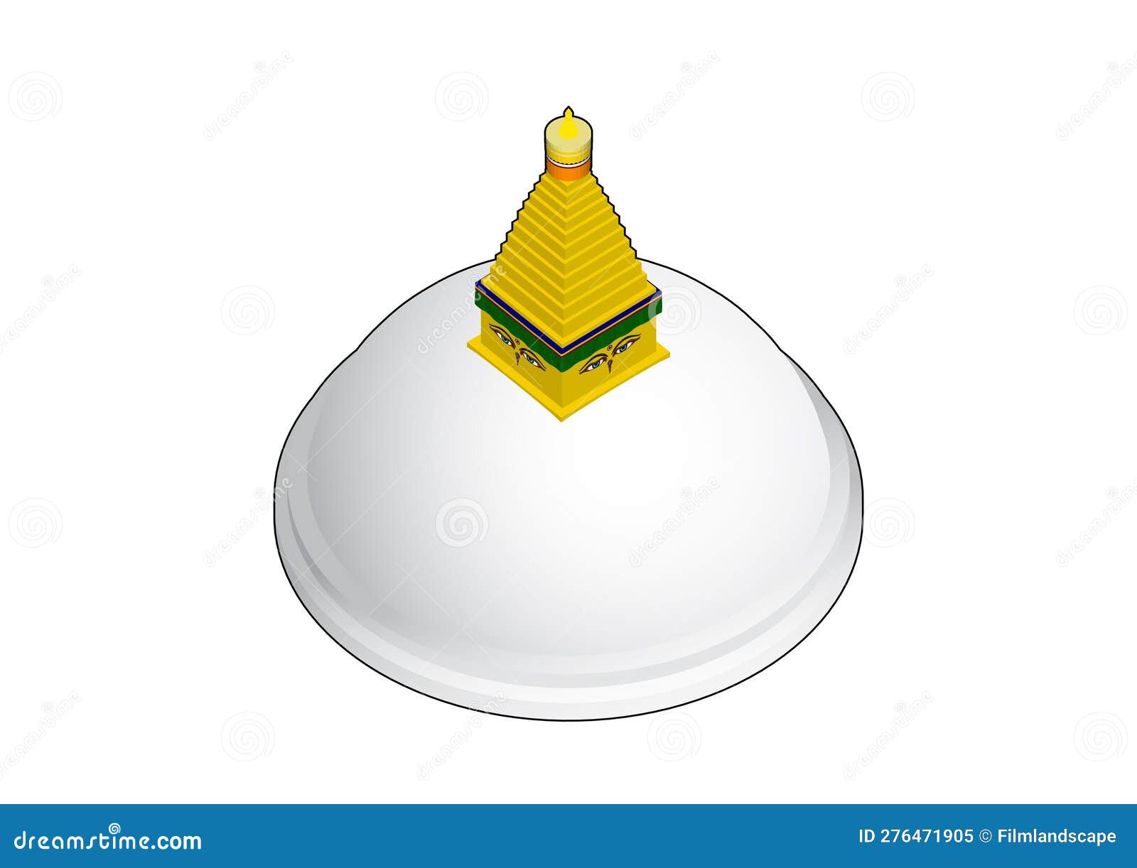 The Great Boudhanath Stupa stock vector. Illustration of tibetan ... The Great Boudhanath Stupa stock vector. Illustration of tibetan ...