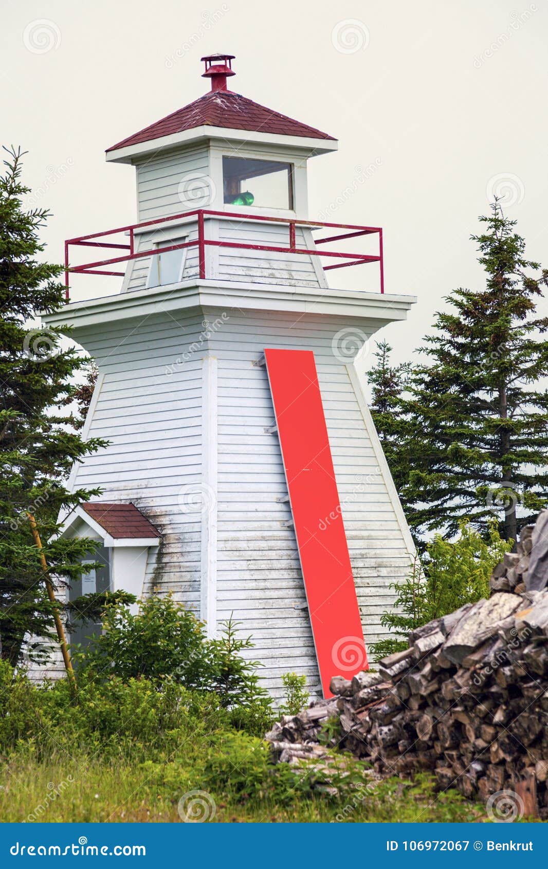 Great Bras D`or Range Front Lighthouse in Nova Scotia Stock Image ...