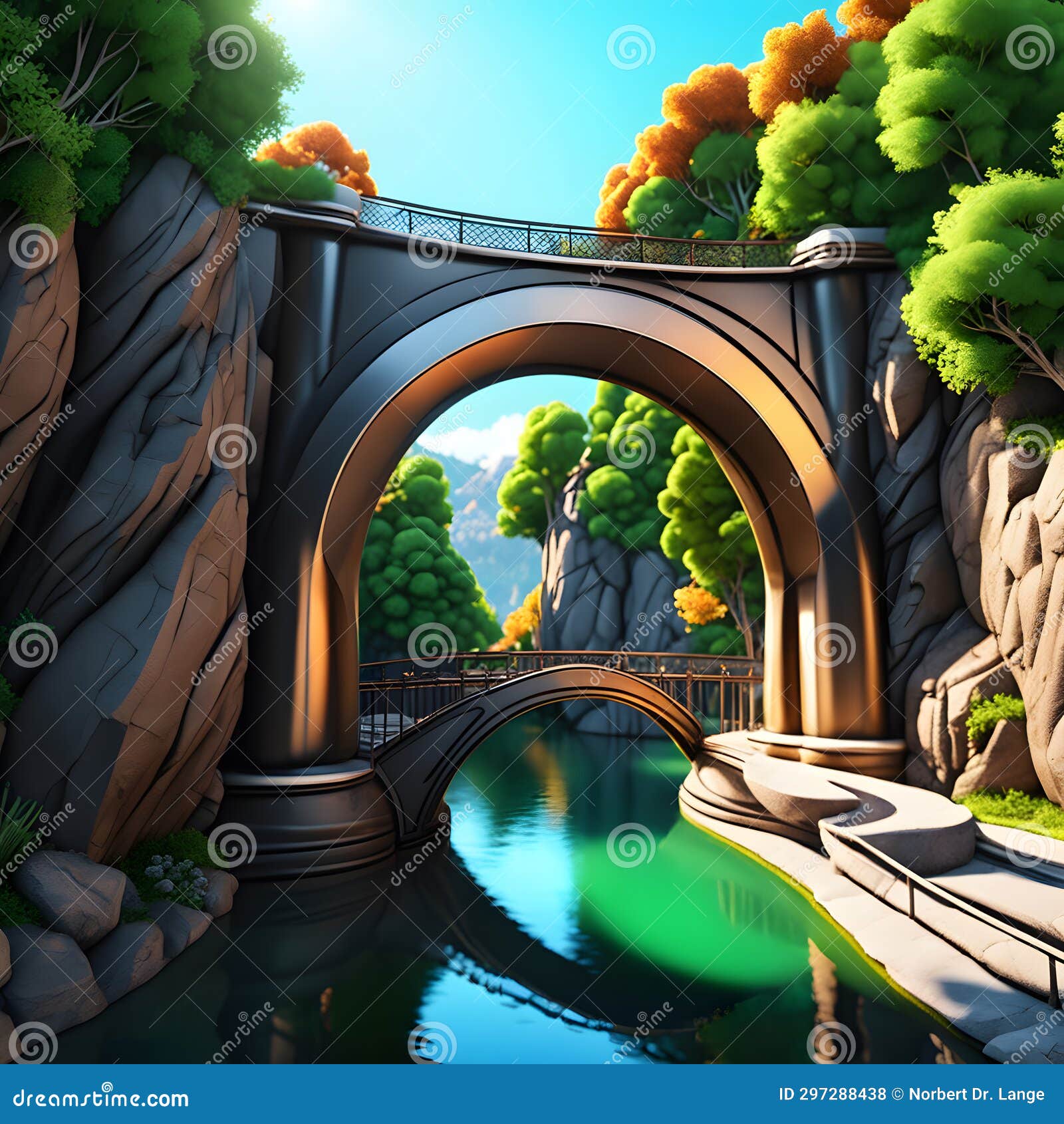 Great Bridge, AI-generatet Royalty-Free Stock Photo | CartoonDealer.com ...