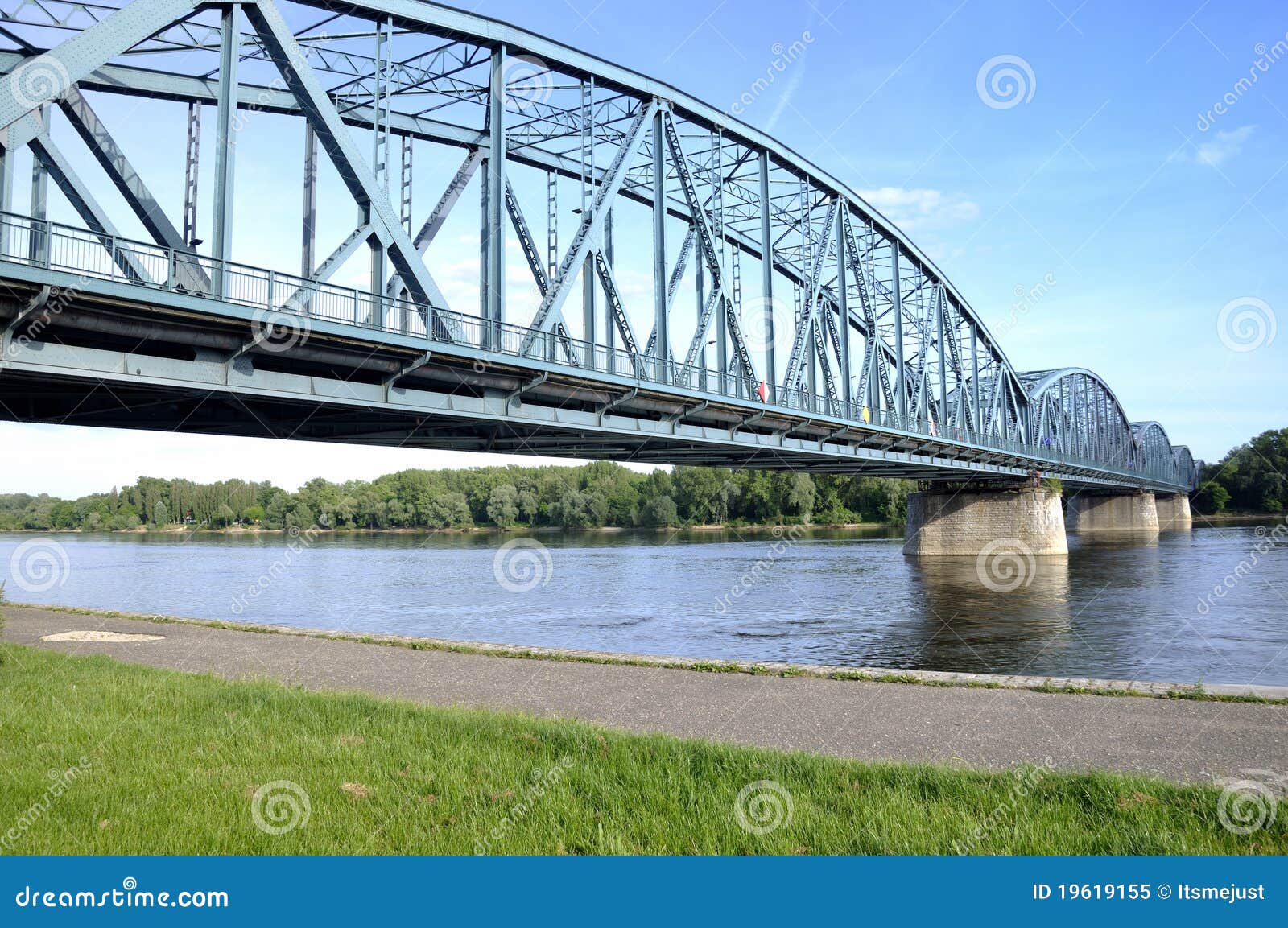 Great Bridge on the River. stock image. Image of street - 19619155