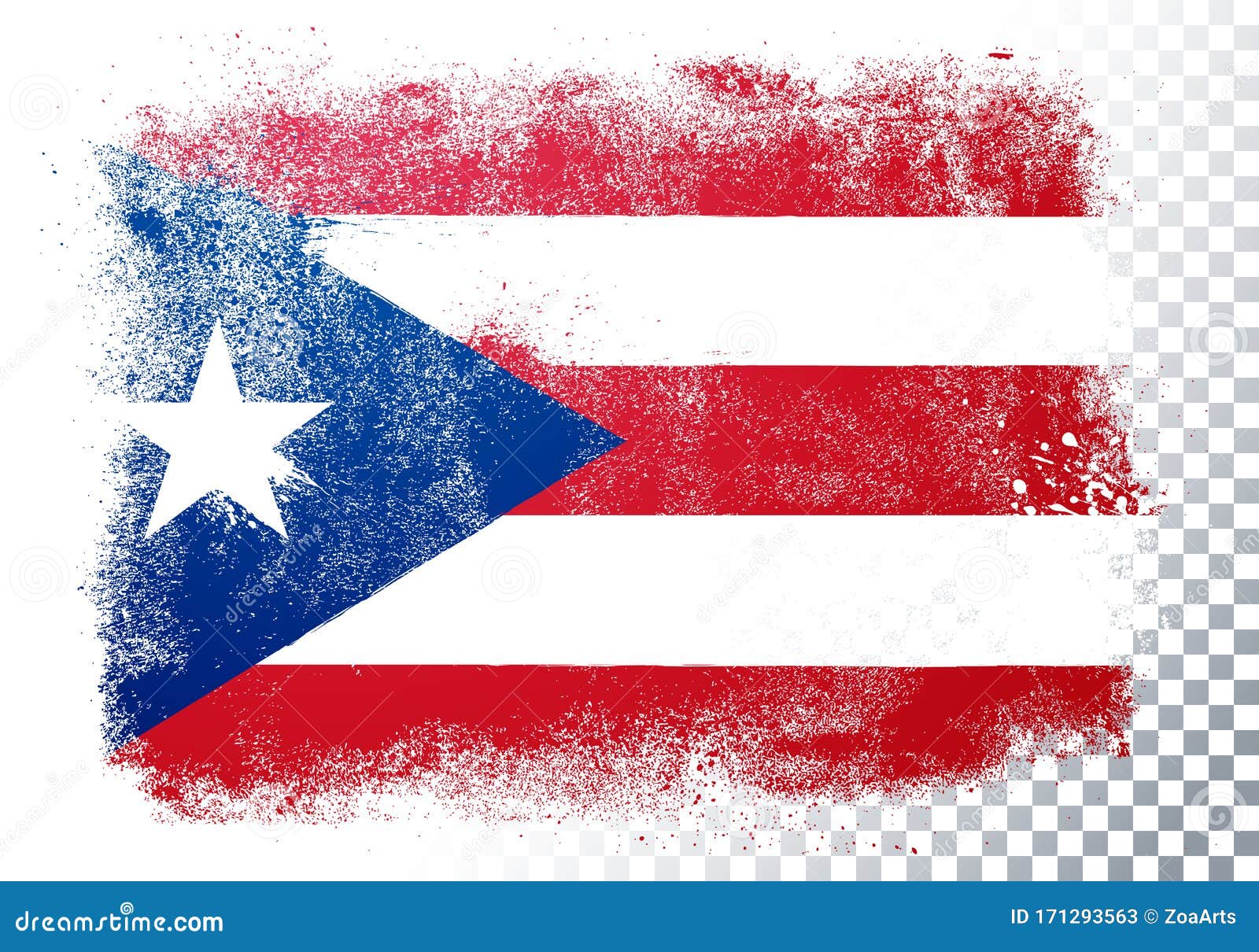 Vector Illustration Isolated Flag of Puerto Rico in Grunge Texture ...