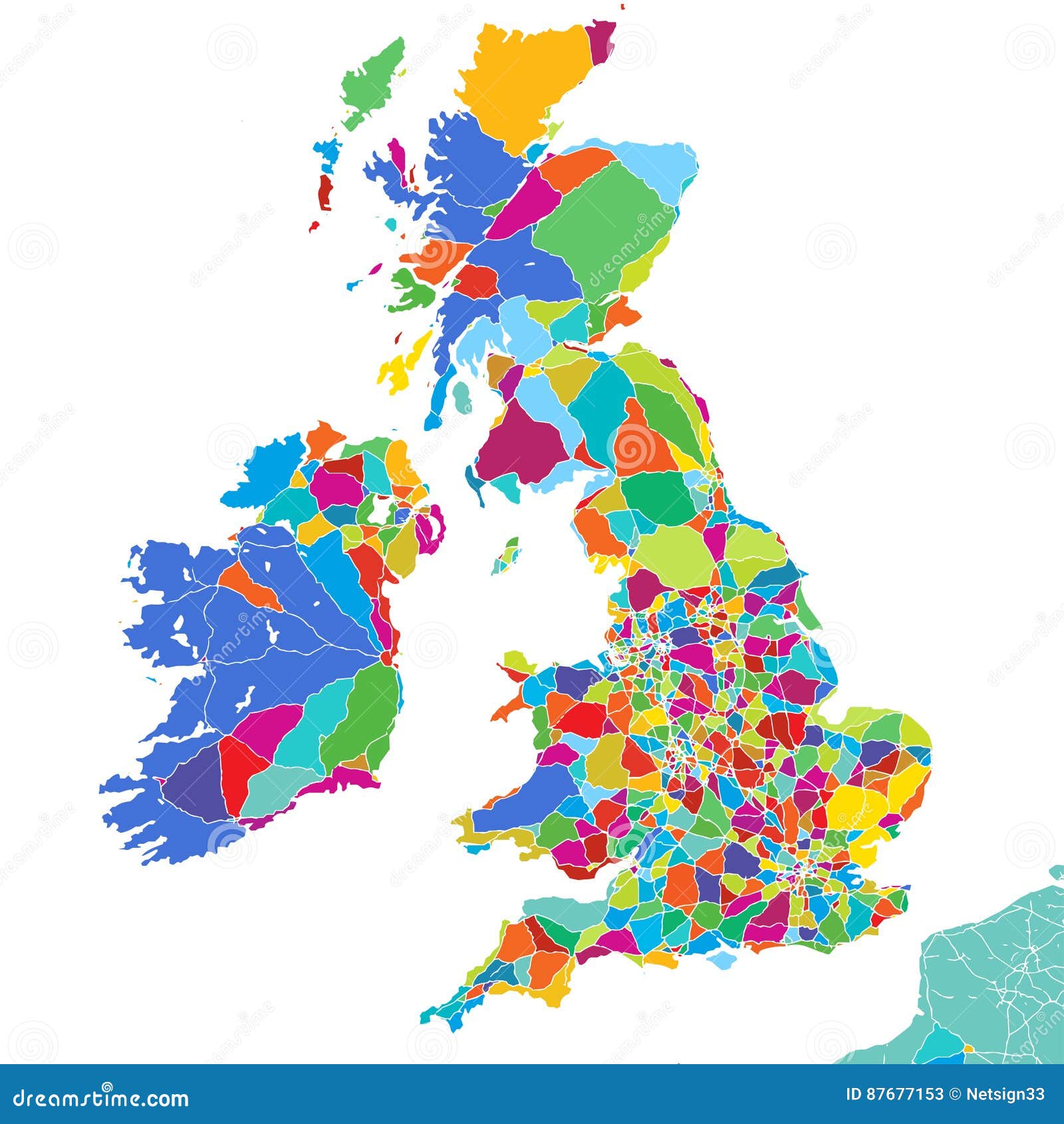 Great Britain Colorful Vector Map Stock Vector - Illustration of finder ...