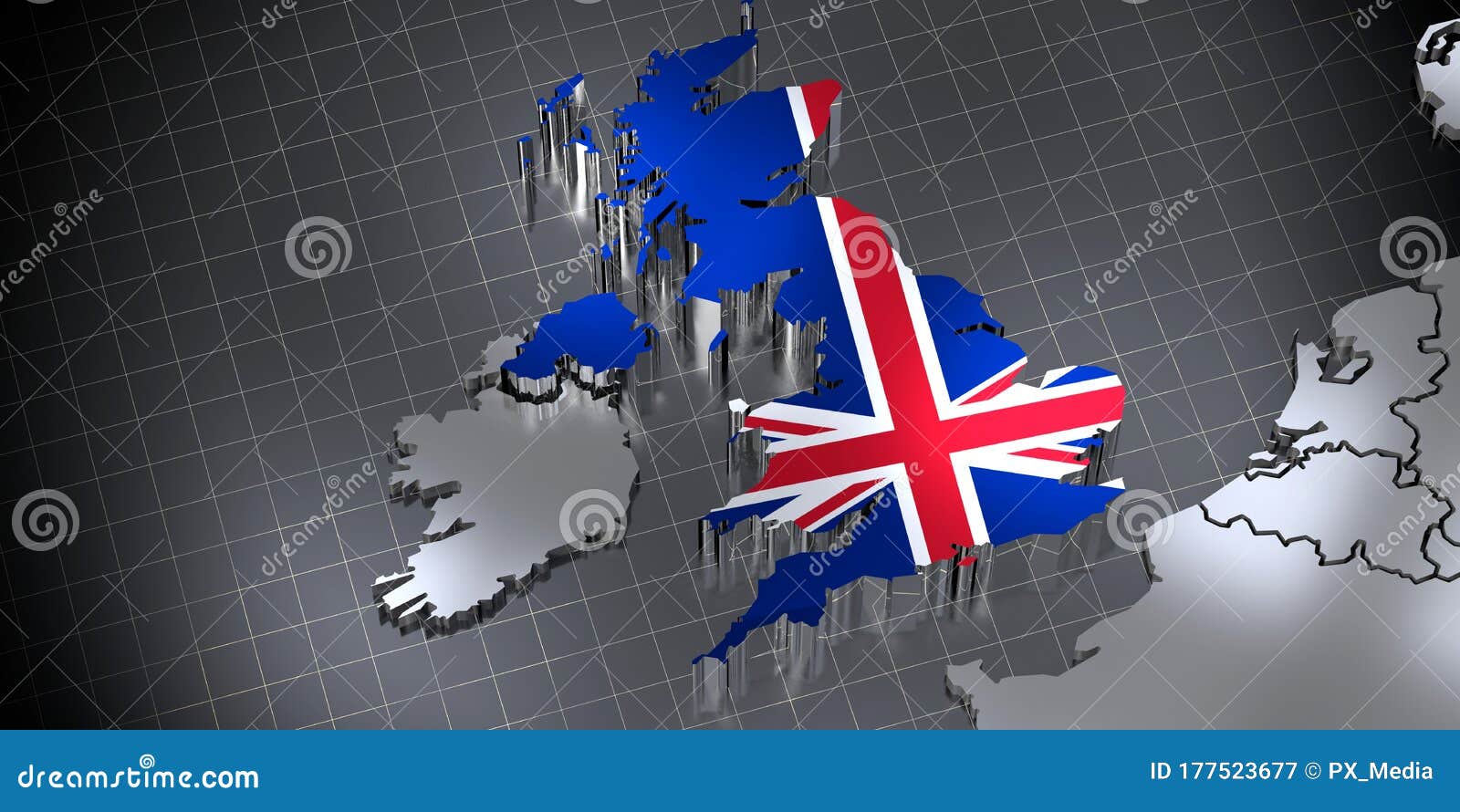 Great Britain - Country Borders and Flag Stock Illustration ...