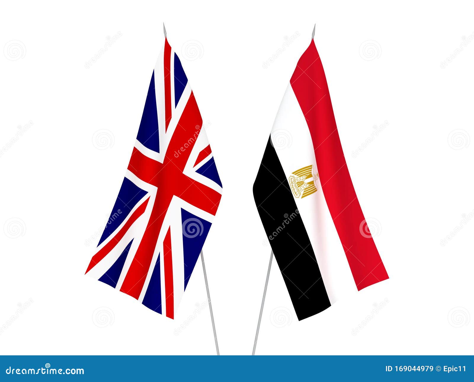 Great Britain and Egypt Flags Stock Illustration - Illustration of ...