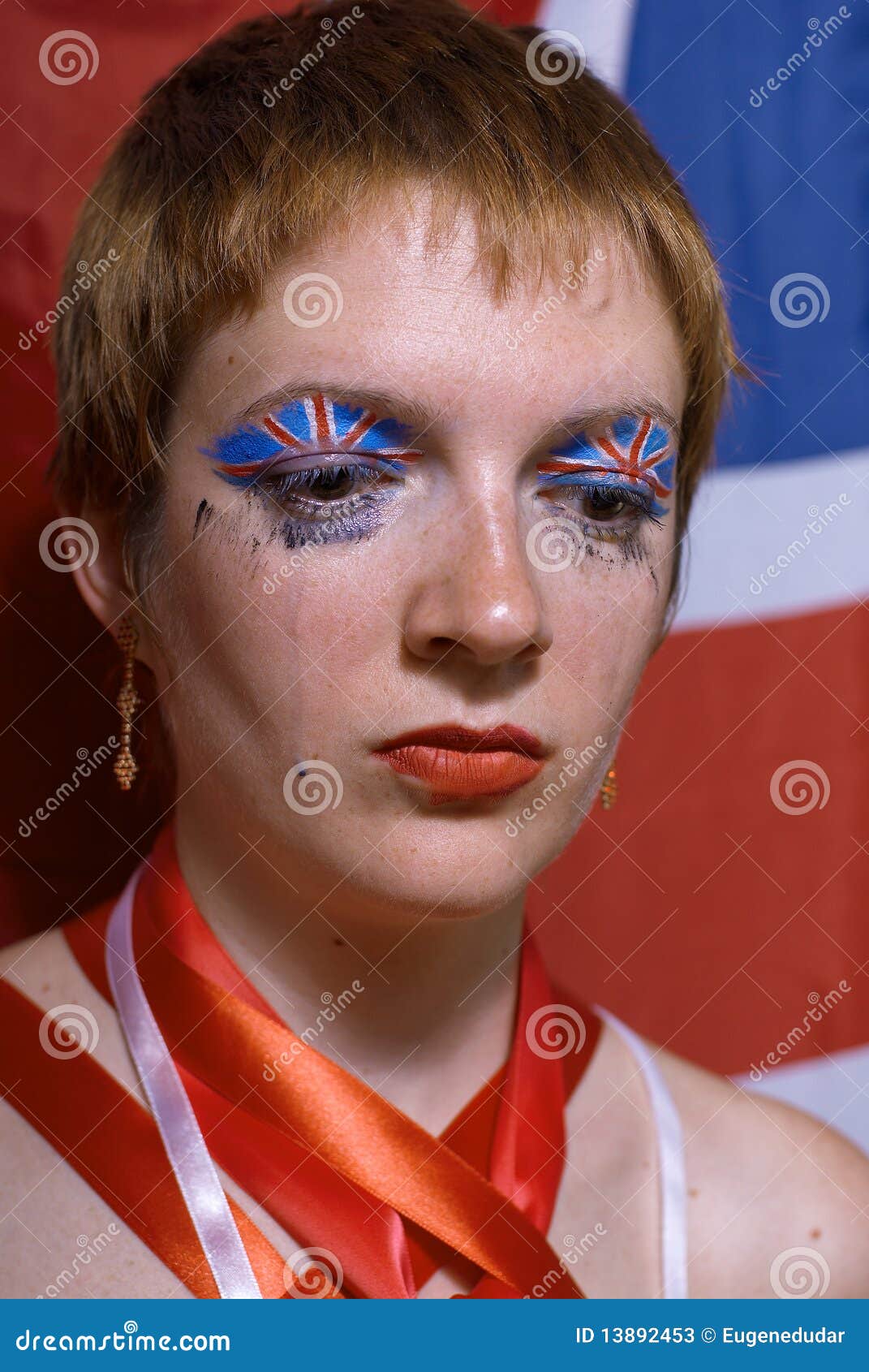 Great Britain Flag Face Art Stock Image - Image of human, symbol: 13892453