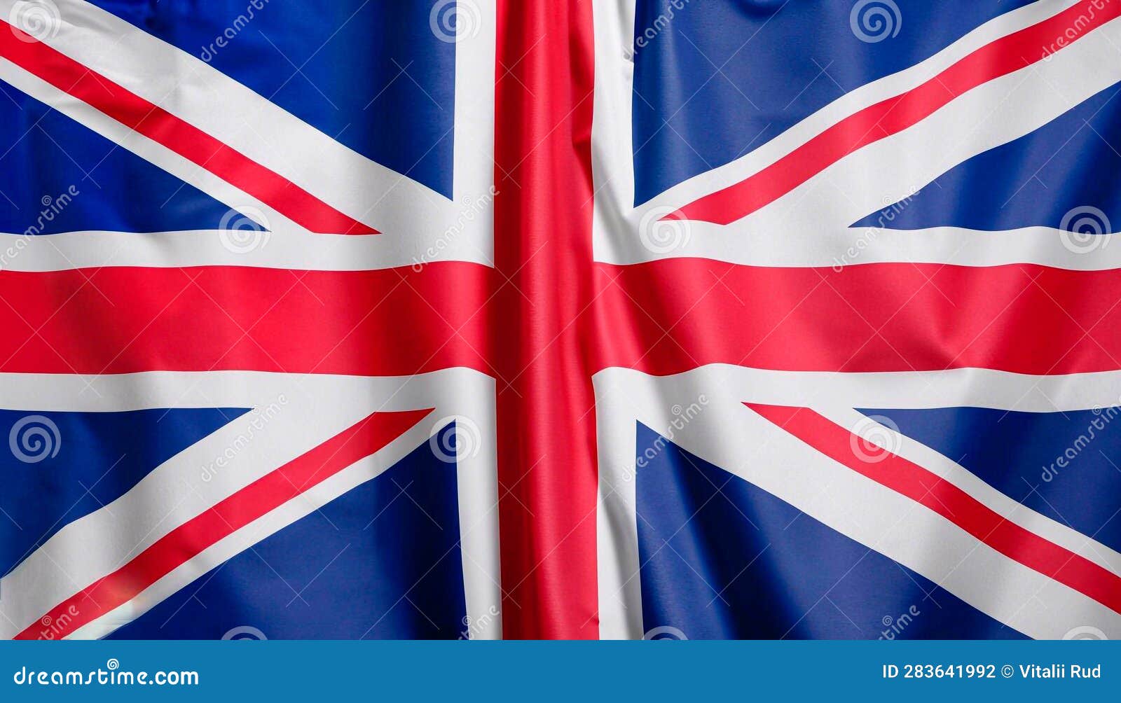 Great Britain Flag with Folds Stock Illustration - Illustration of ...