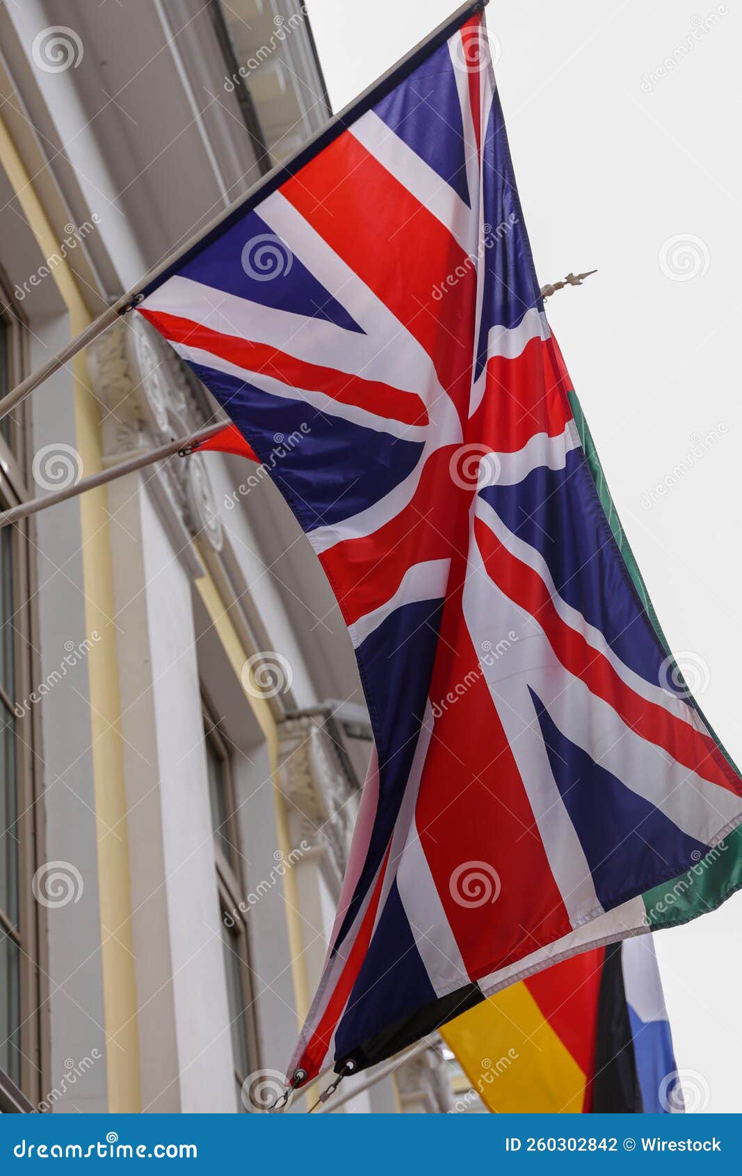 Great Britain Flag on Wall of Building Stock Photo - Image of memorial ...