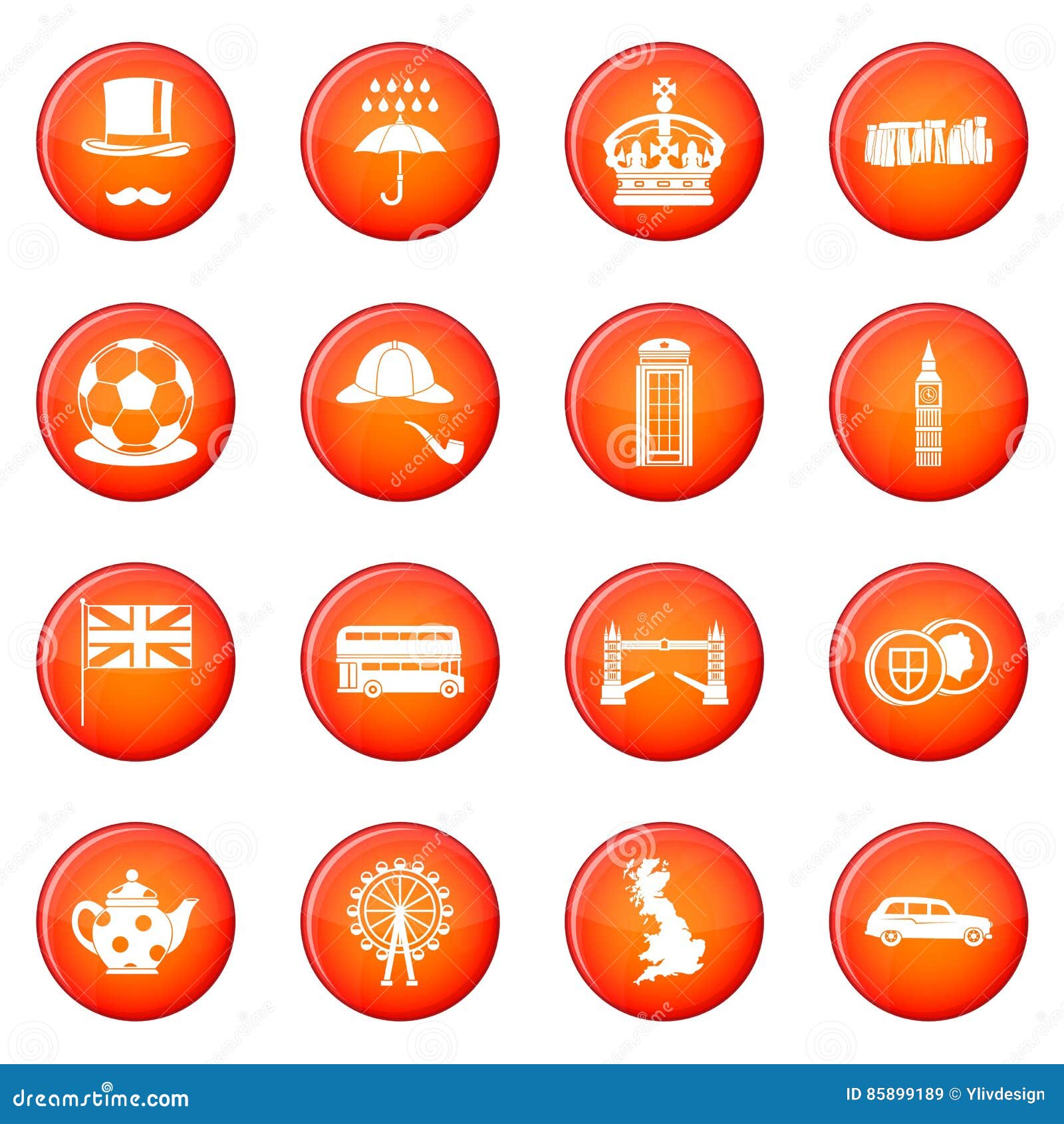 Great Britain Icons Vector Set Stock Vector - Illustration of europe ...