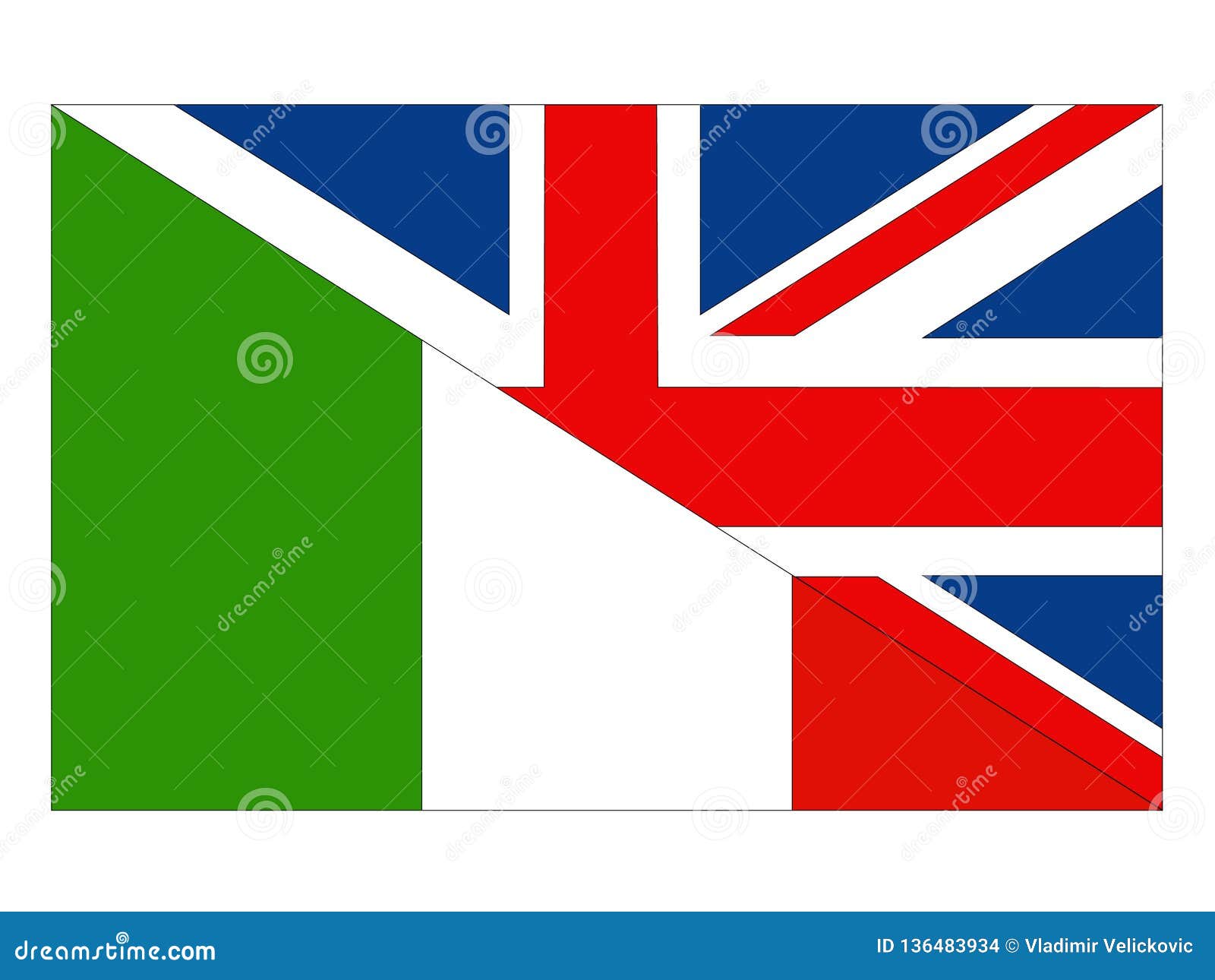 Great Britain and Italy Flags Stock Vector - Illustration of britain ...
