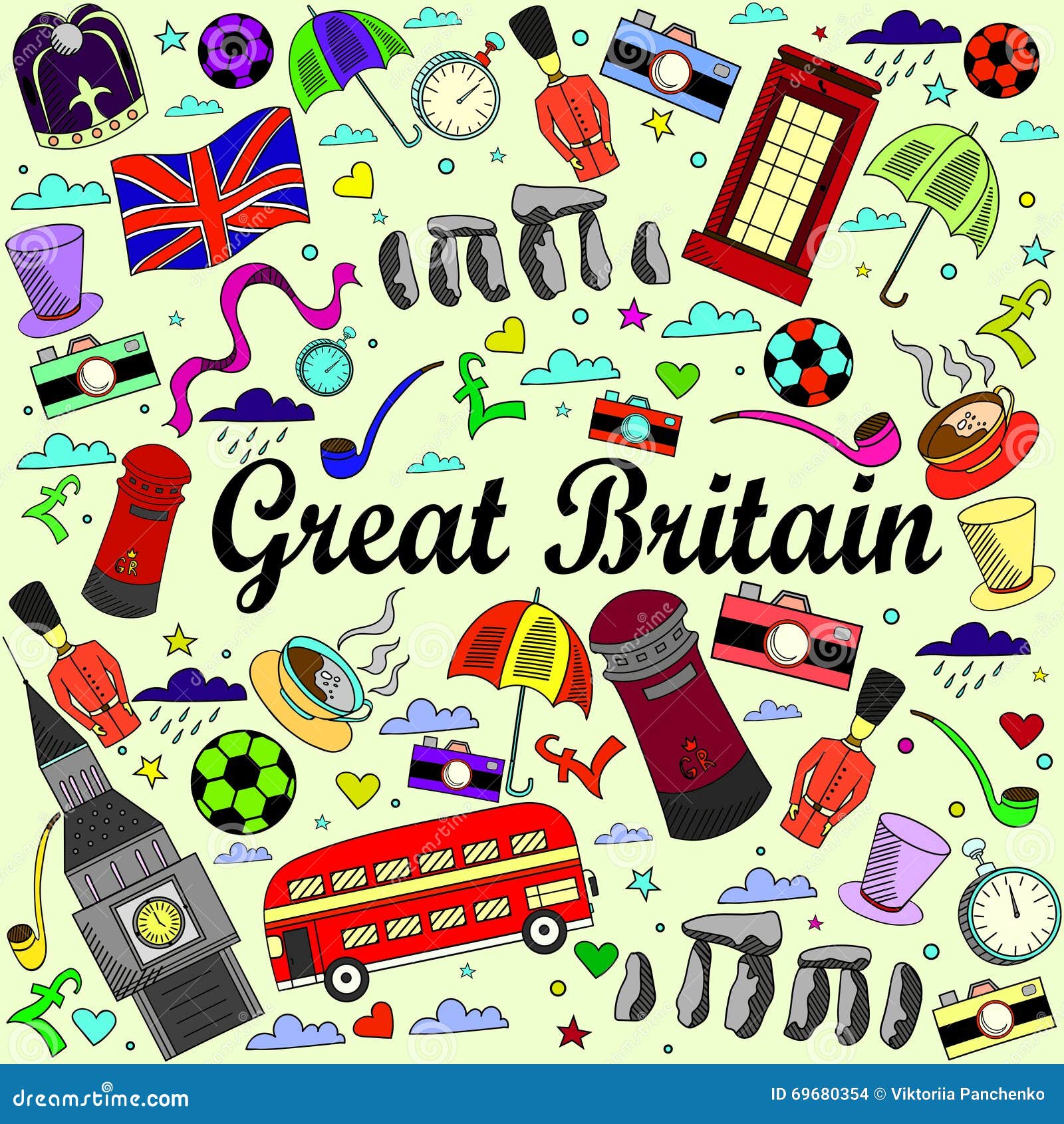 Great Britain Line Art Design Vector Illustration Stock Vector ...