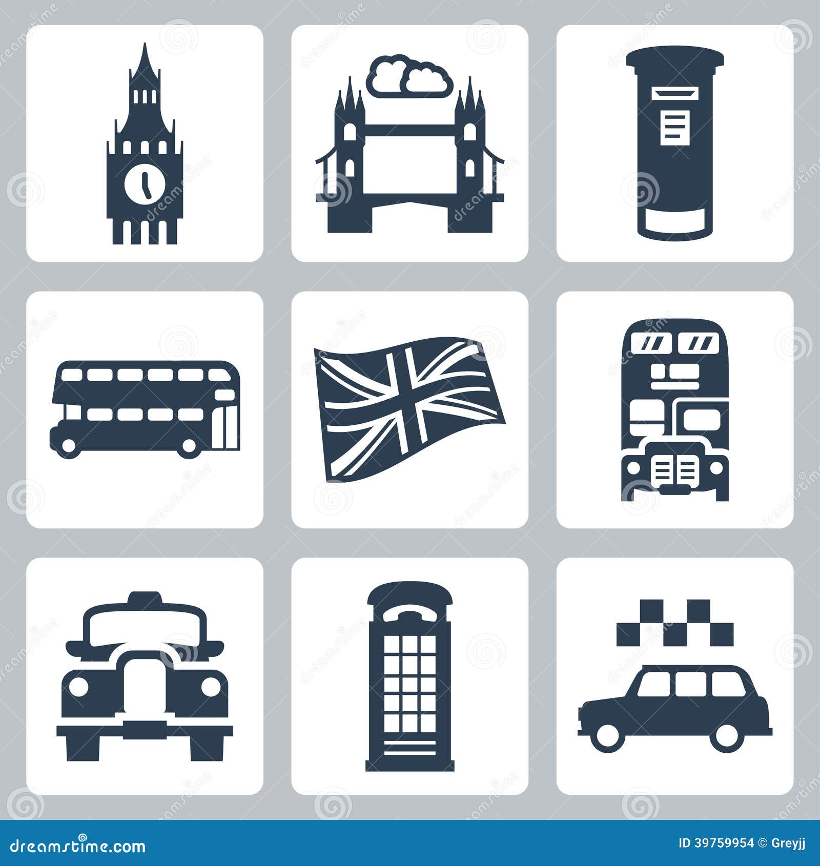 Great Britain, London Icons Set Stock Vector - Illustration of europe ...