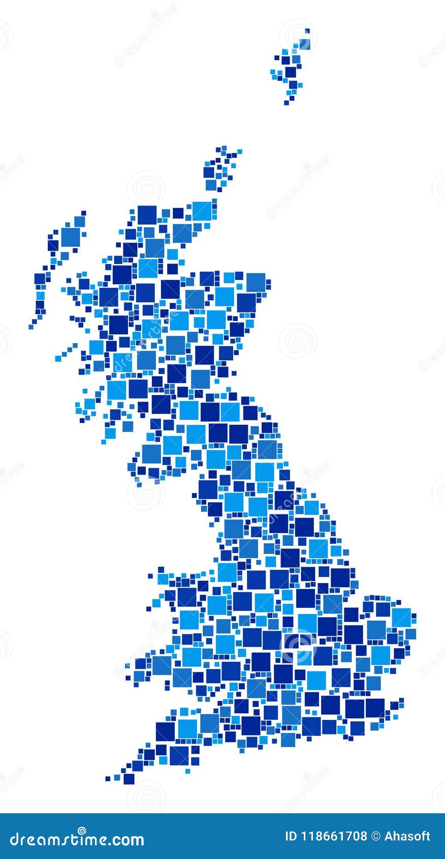 Great Britain Map Collage of Pixels Stock Vector - Illustration of ...