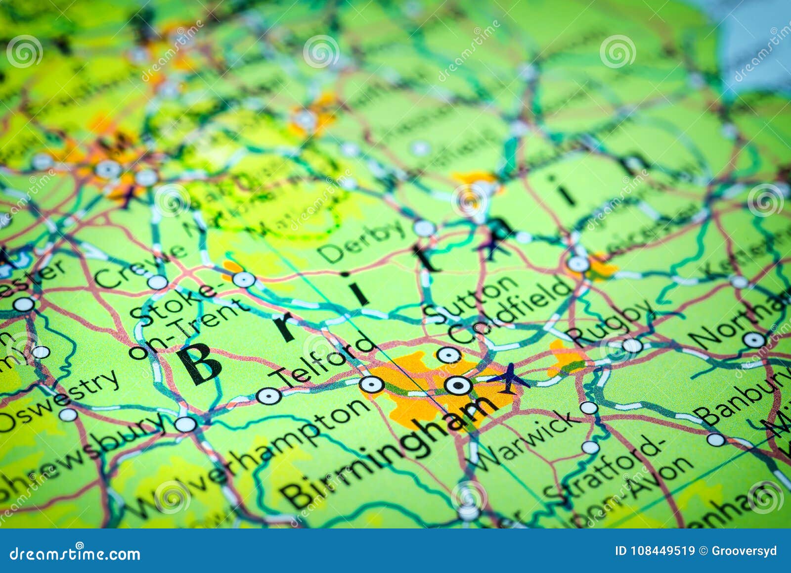 Great Britain on a map stock image. Image of cultures - 108449519