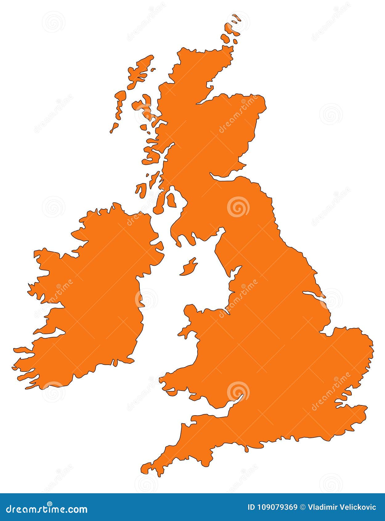 Great Britain Map - Large Island in the North Atlantic Ocean Stock ...
