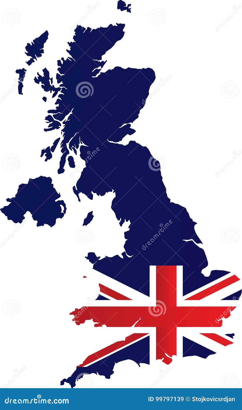 Great Britain map stock vector. Illustration of outline - 99797139